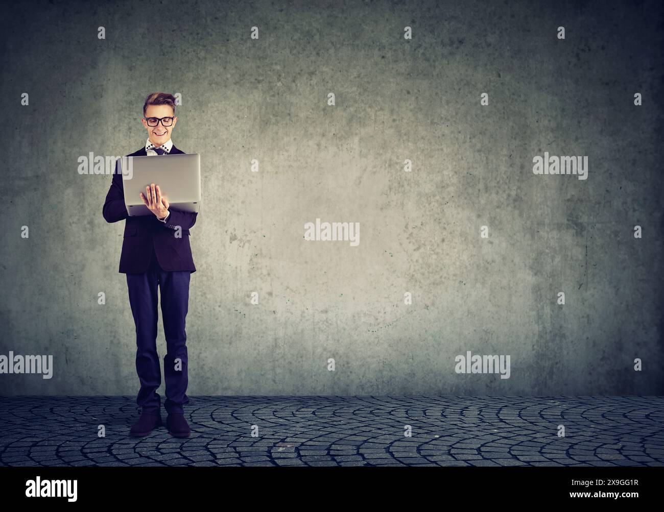 Male computer happy geek hi-res stock photography and images - Alamy