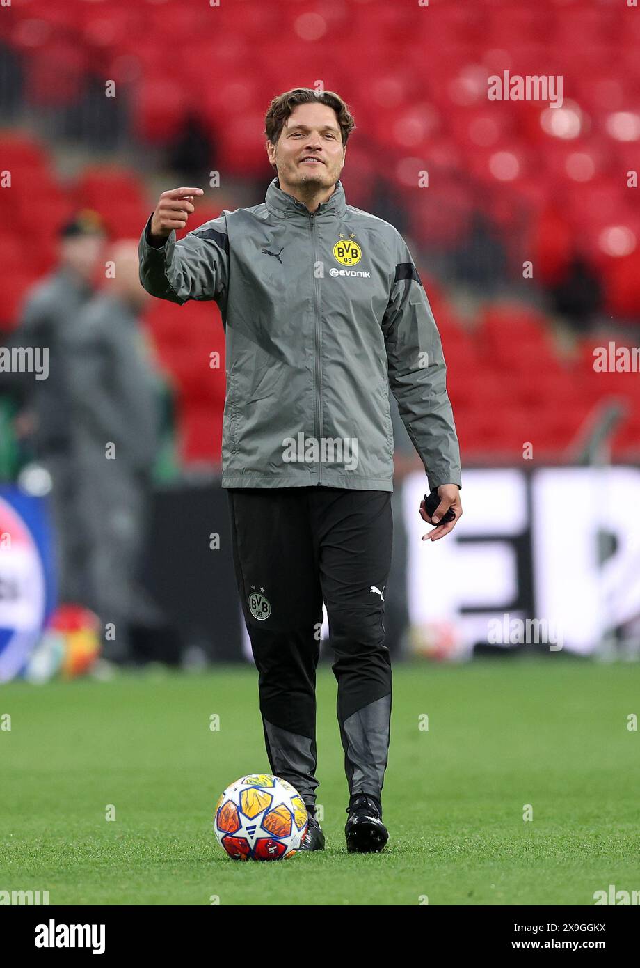 Edin Terzic manager of Borussia Dortmund at Wembley Stadium, London ...