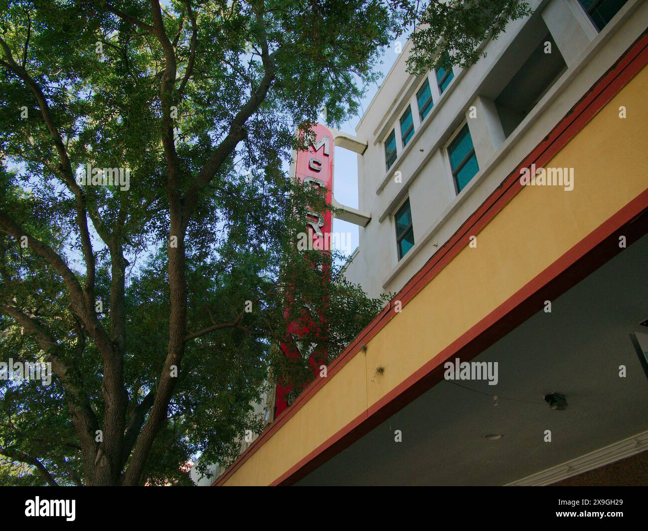 Editorial Use Only View up from street to McCrory's store red sign ...