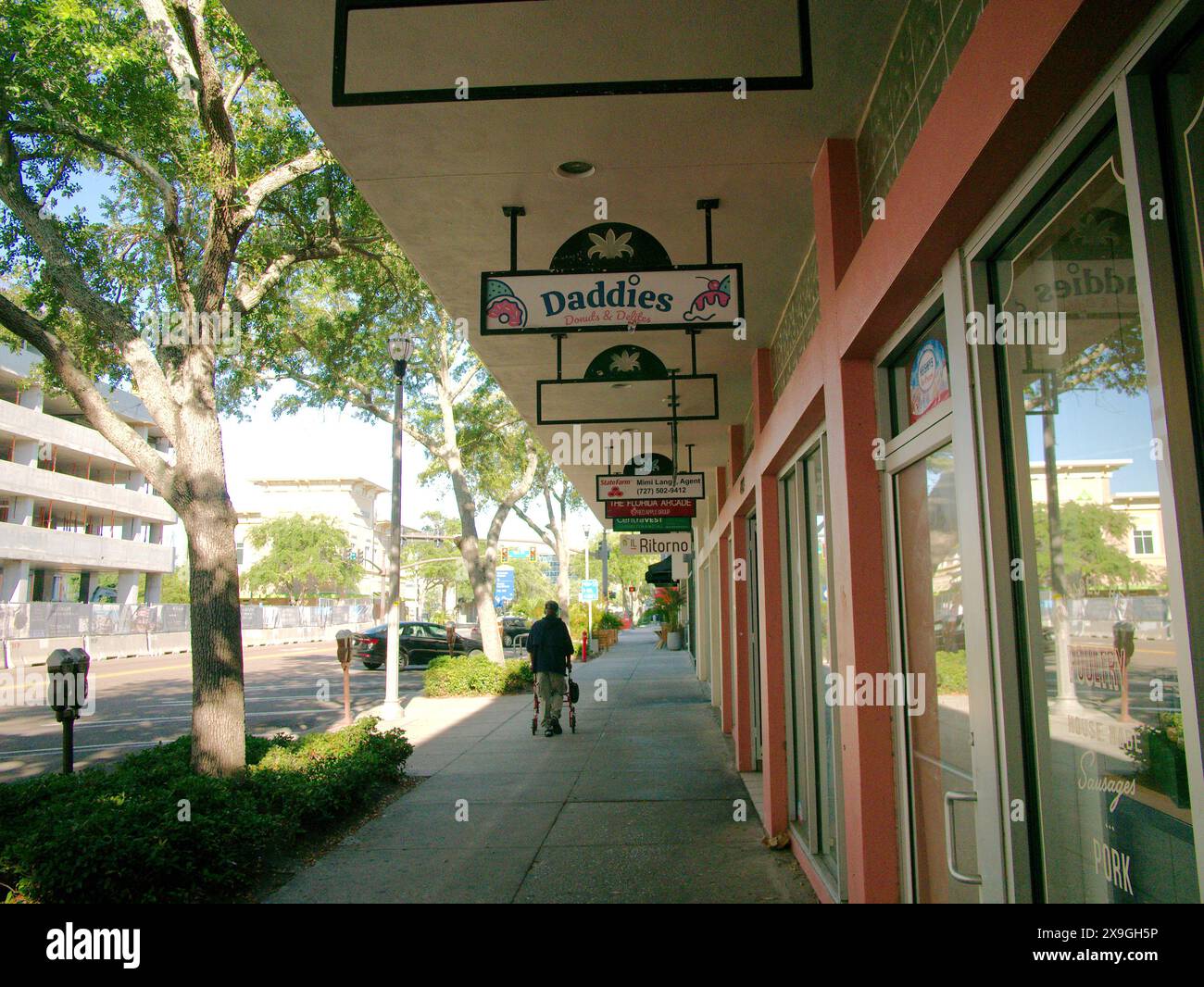 Editorial Use Only View west on Central Avenue sidewalk between 4th and ...