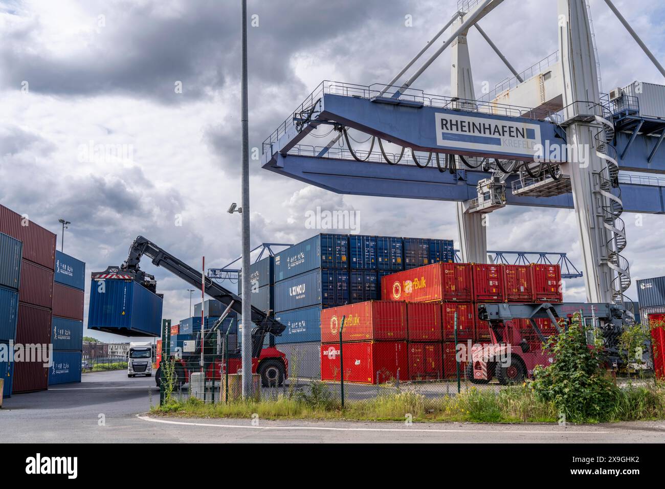 Container terminal at Rheinhafen Krefeld, inland port, 4th largest ...