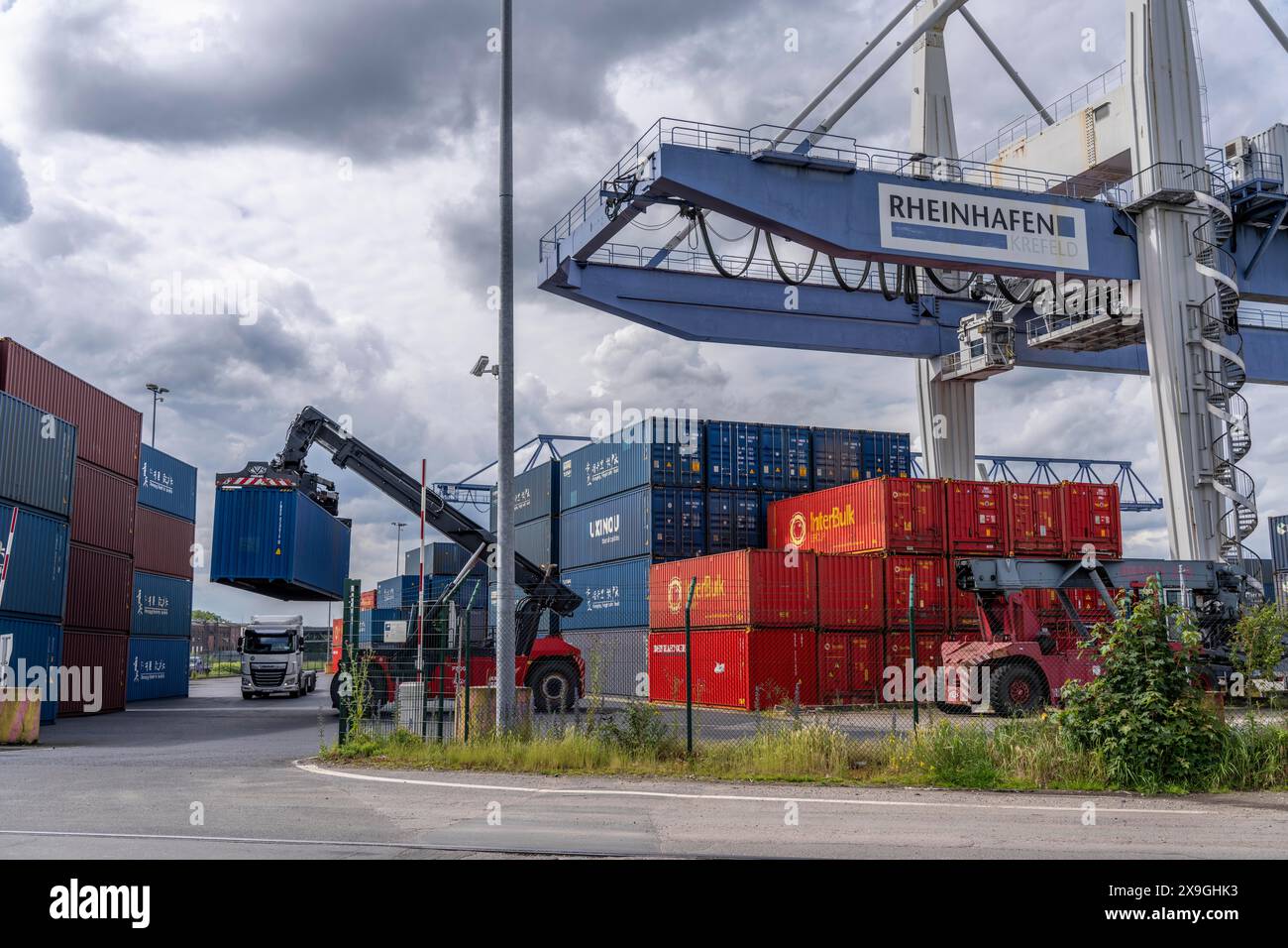 Container terminal at Rheinhafen Krefeld, inland port, 4th largest ...
