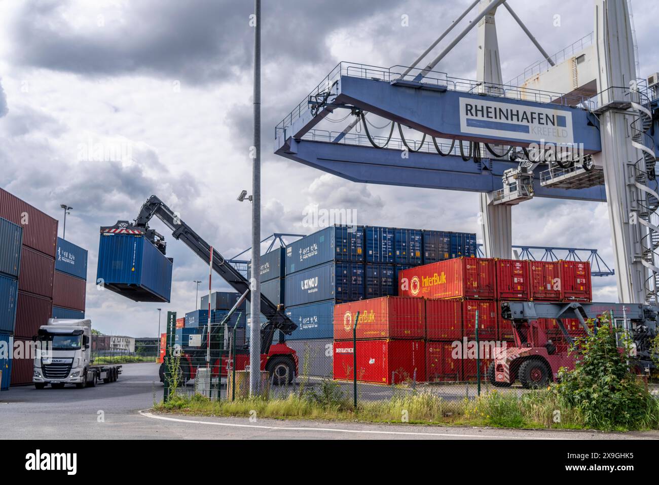 Container terminal at Rheinhafen Krefeld, inland port, 4th largest ...