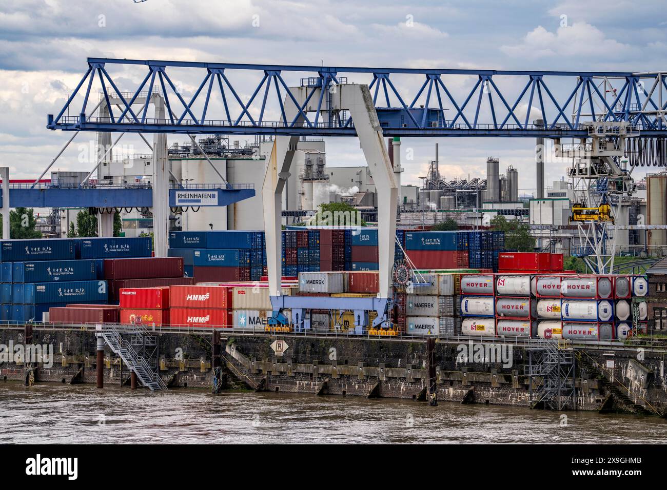 Container terminal in the Rhine port of Krefeld, inland port, 4th ...