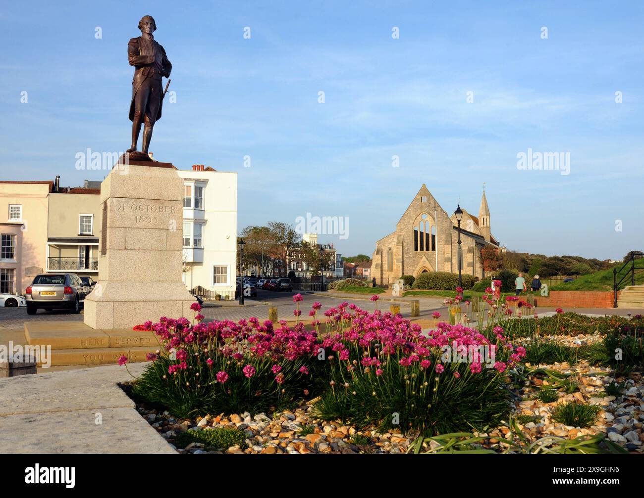 ENGLISH COASTAL PATH, LORD NELSON MEMORIAL STATUE, ROYAL GARRISON ...