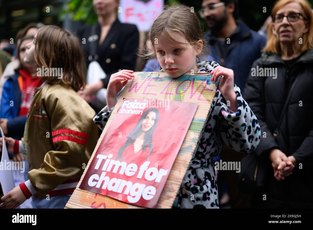 31st May 2024, London: Hundreds of supporters attend a rally in Higham ...