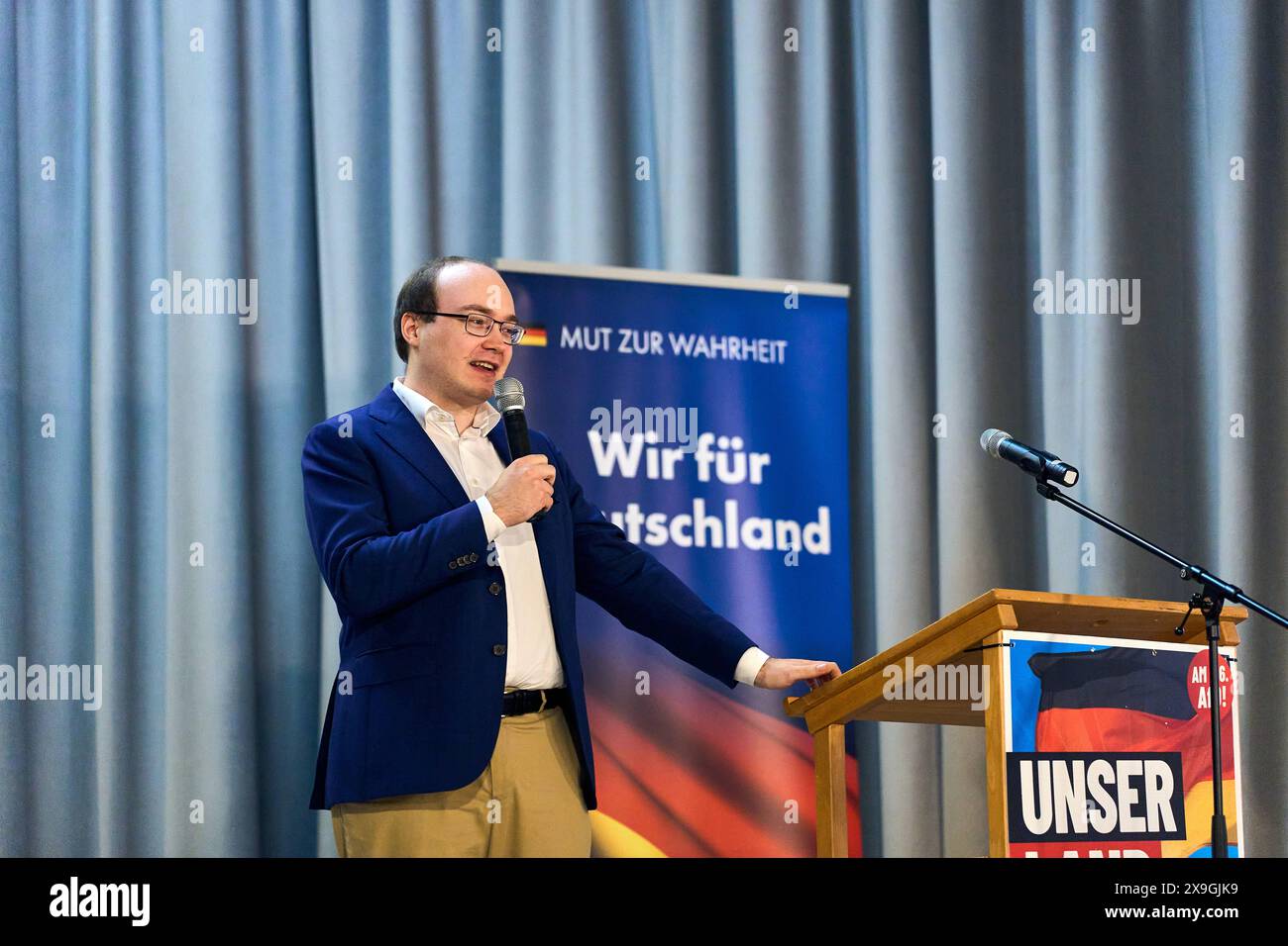 Meitingen, Bavaria, Germany - May 31, 2024: Campaign event of the AfD ...