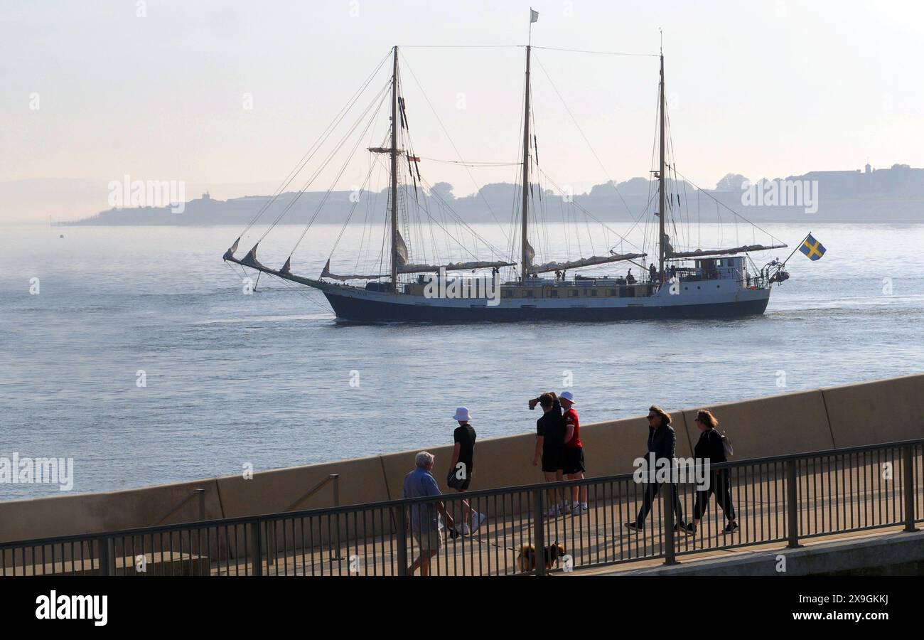 ENGLISH COASTAL PATH, SWEDISH THREE MASTED VESSEL ALVA, A MARITIME ...