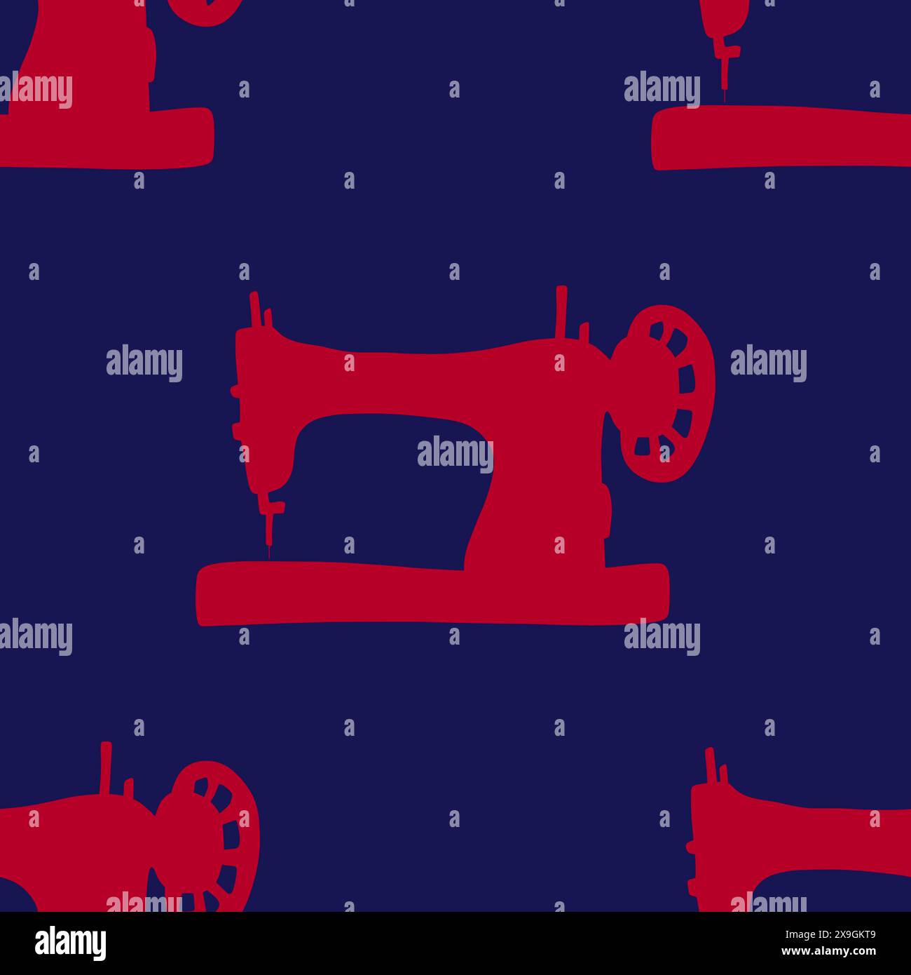 Cartoon silhouette hobbies seamless sewing machine pattern for wrapping ...