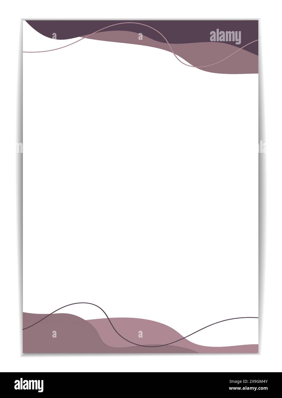 vector illustration features an A4 paper template with abstract, soft ...