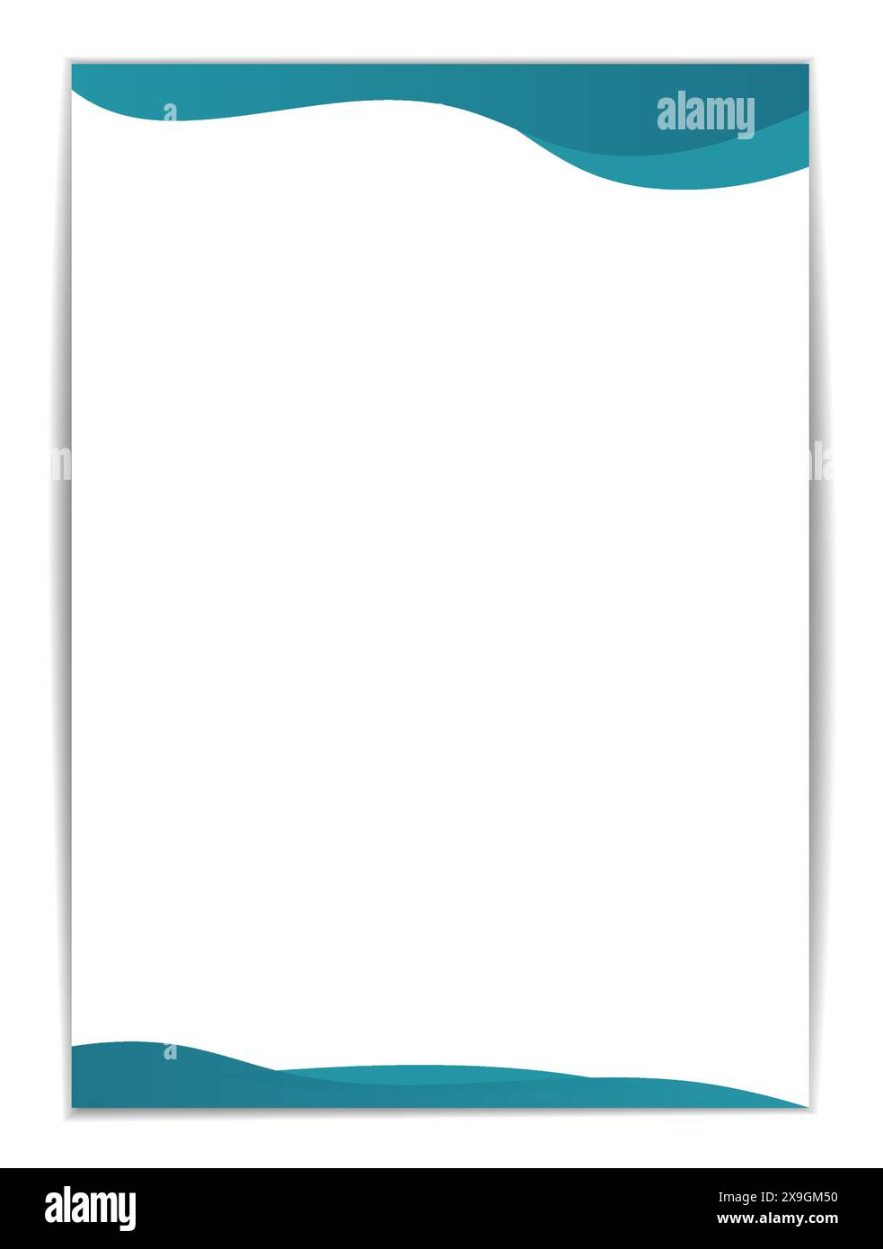 A4 invoice template with minimalist design. border gradient blue wave ...