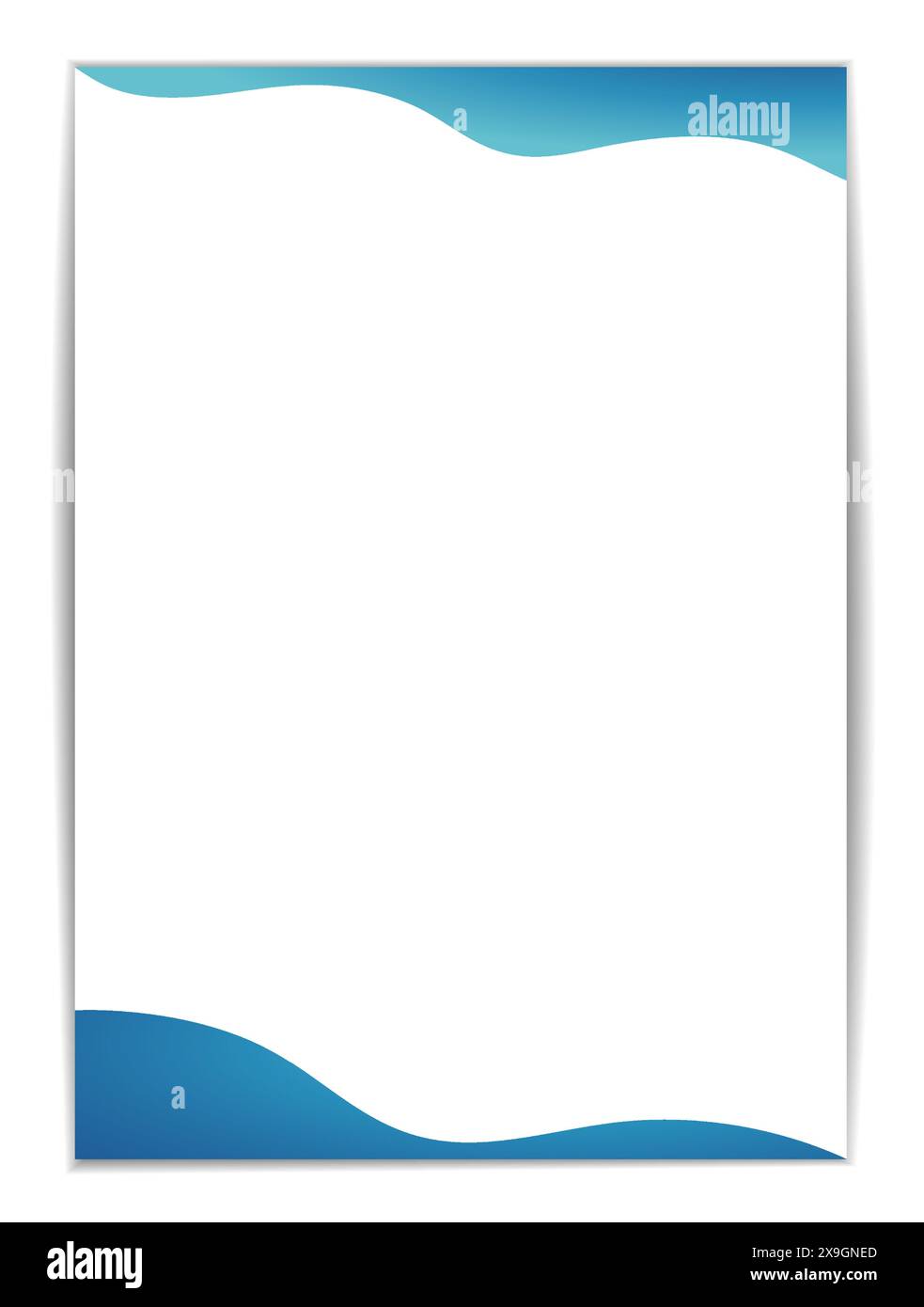 A4 invoice template with minimalist design. border gradient blue wave ...