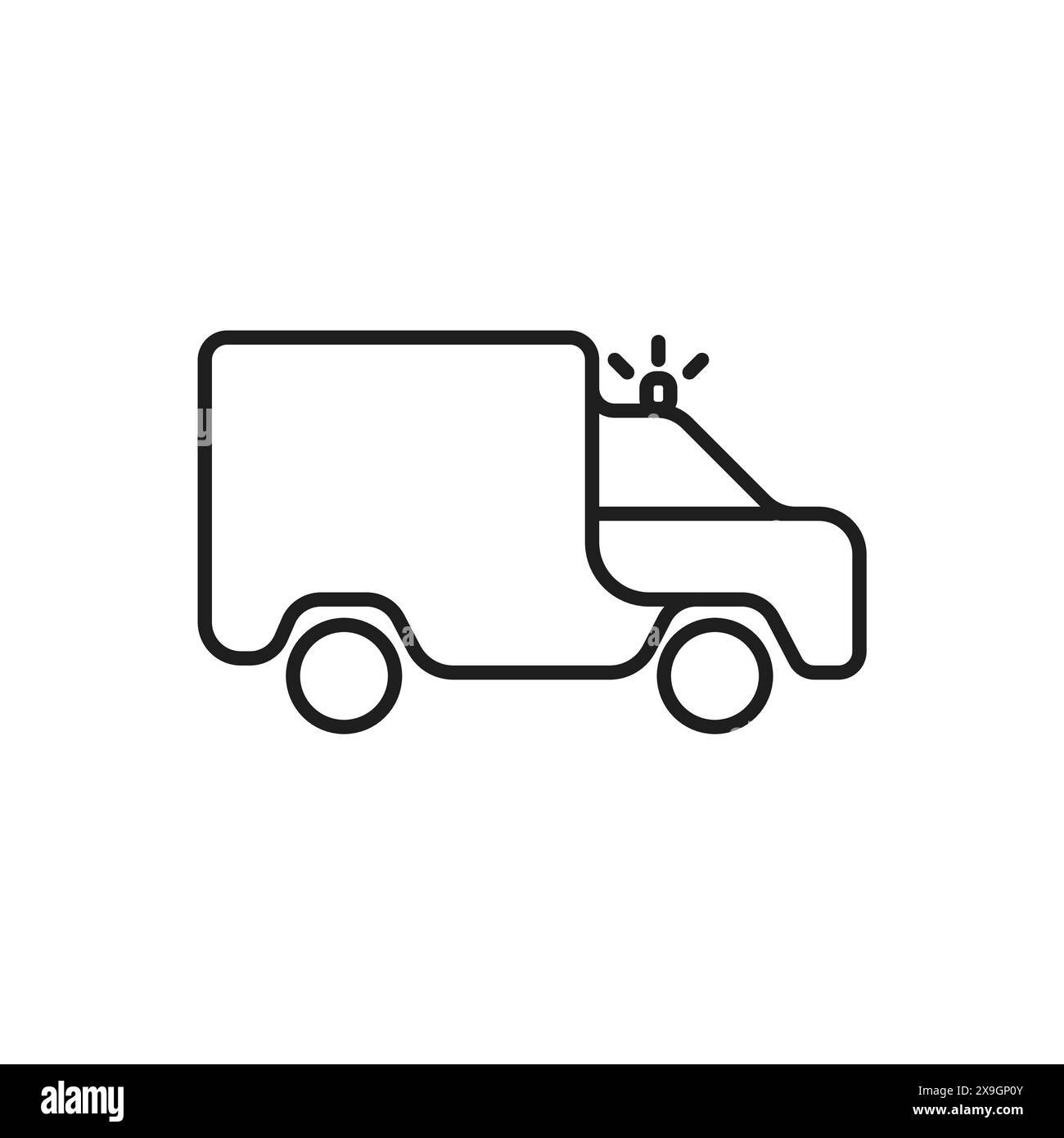 Special transport car vector icon. Truck with flashing light vector ...