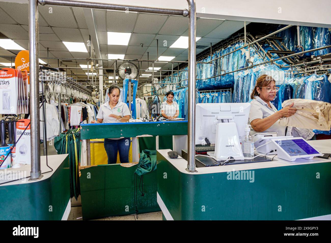 North Miami Florida,dry cleaners,inside interior counter,Hispanic Latin ...