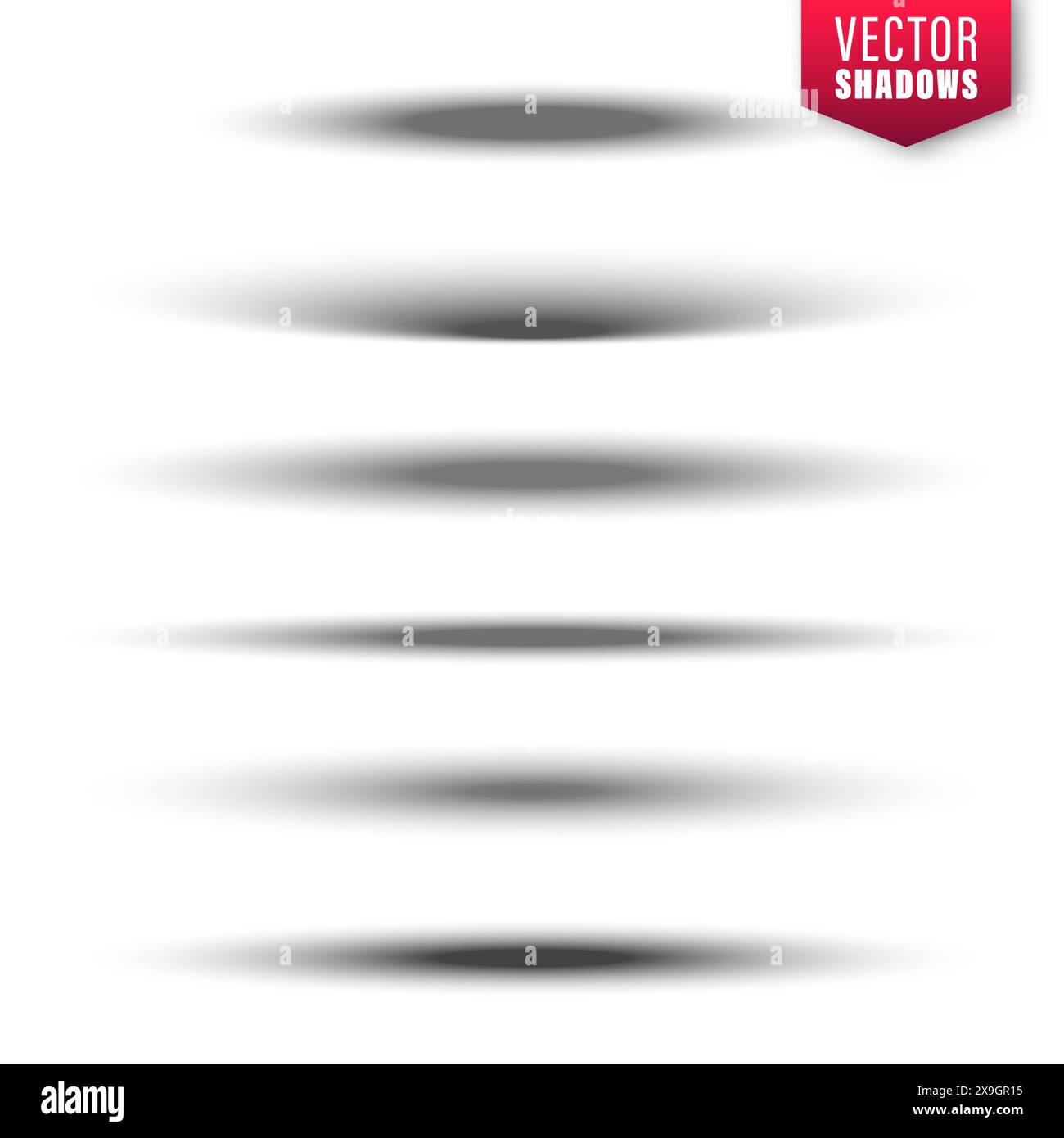 Realistic shadow effect. Round shadows collection isolated on white ...