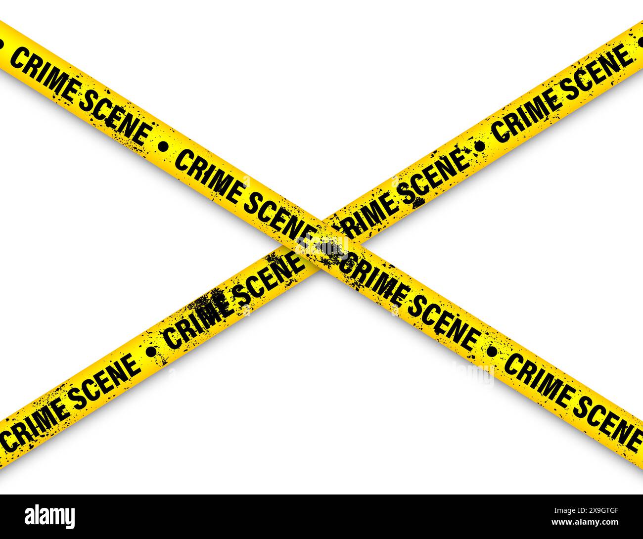 Old grunge barricade construction tape. Yellow police warning line ...