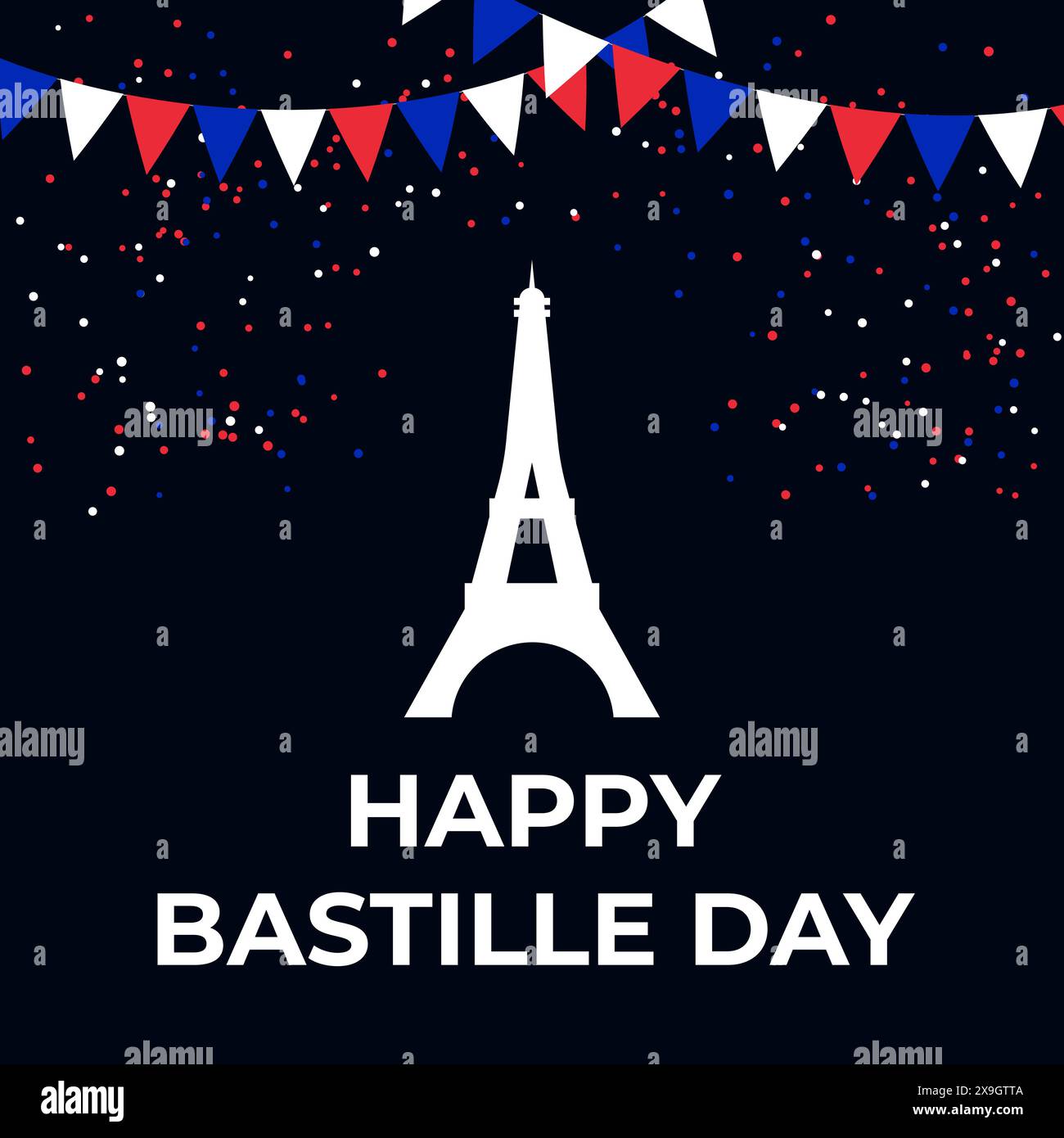 Happy Bastille Day Calligraphy banner. French national holiday ...