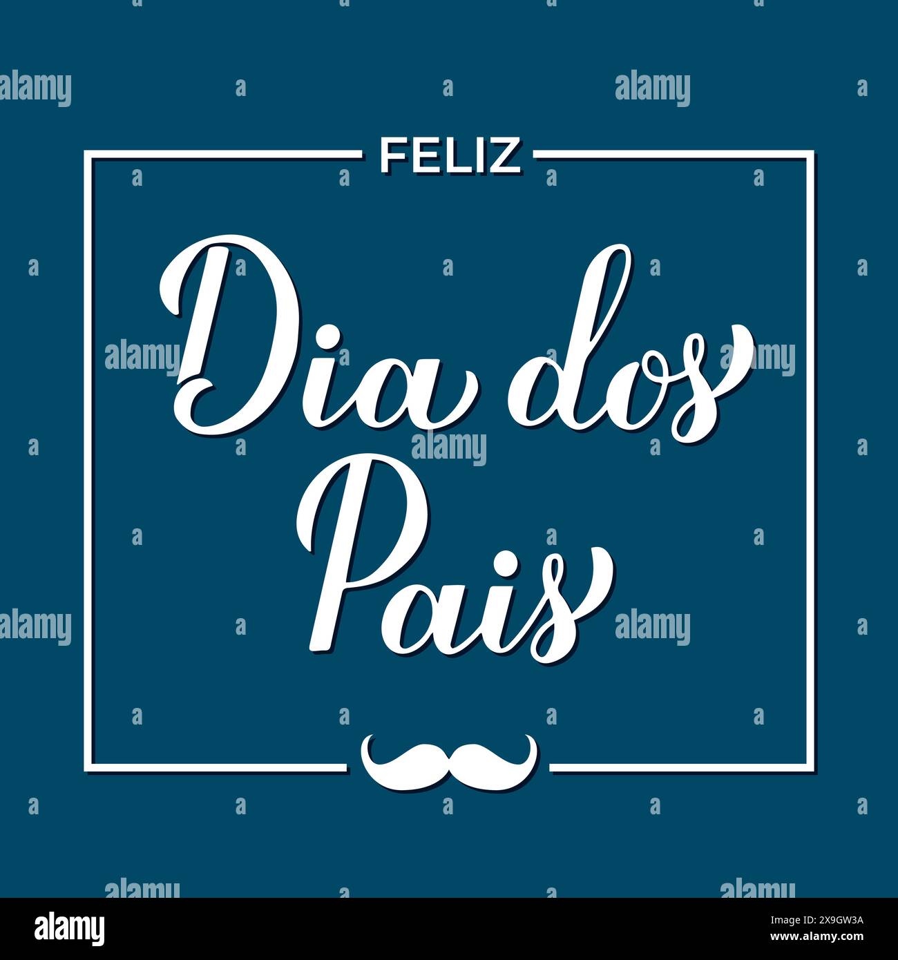 Happy Fathers Day in Portuguese. Feliz Dia dos Pais calligraphy hand ...