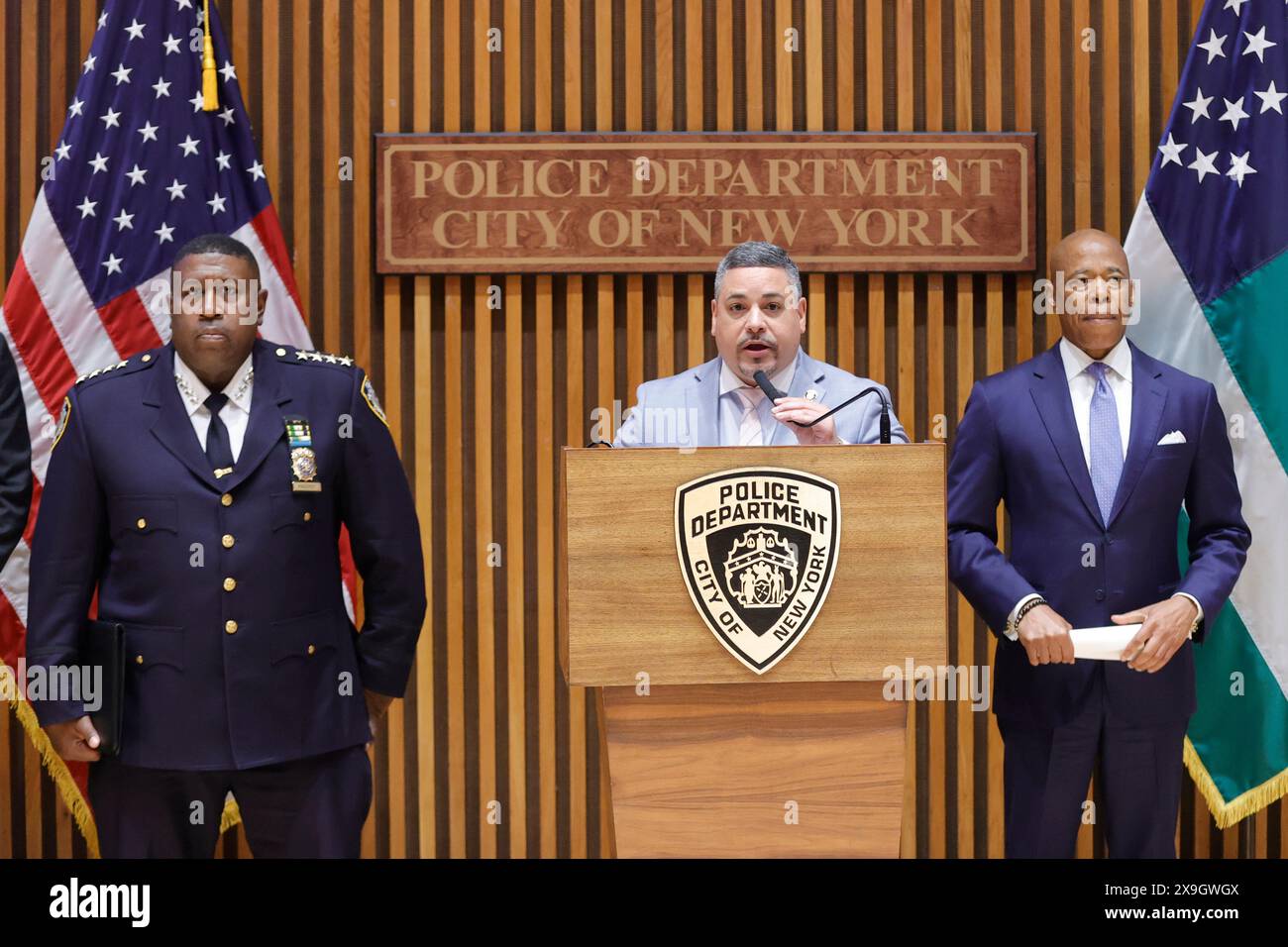 One Police Plaza, New York, USA, May 31, 2024 - Mayor Eric Adams and ...