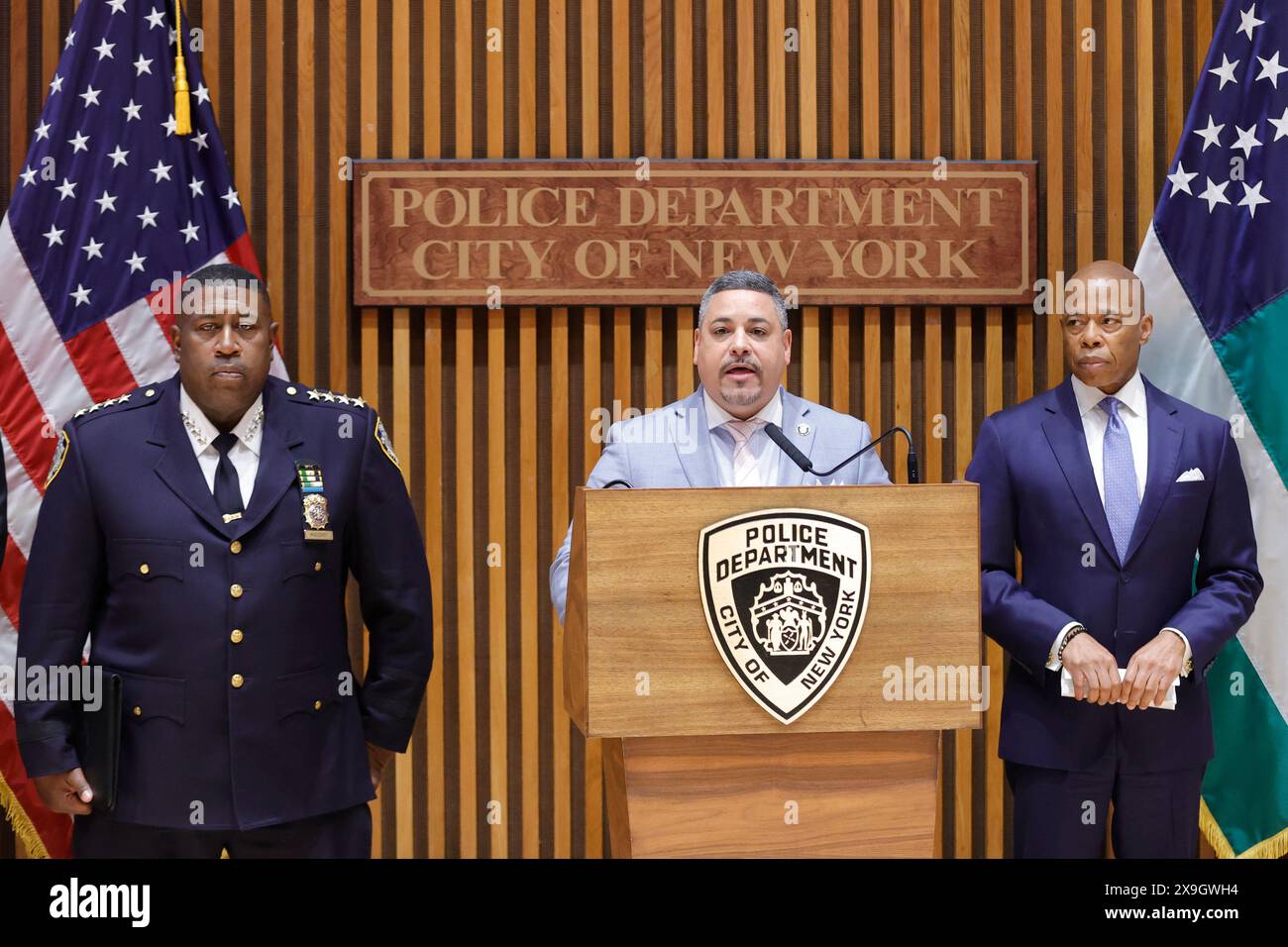 One Police Plaza, New York, USA, May 31, 2024 - Mayor Eric Adams and ...