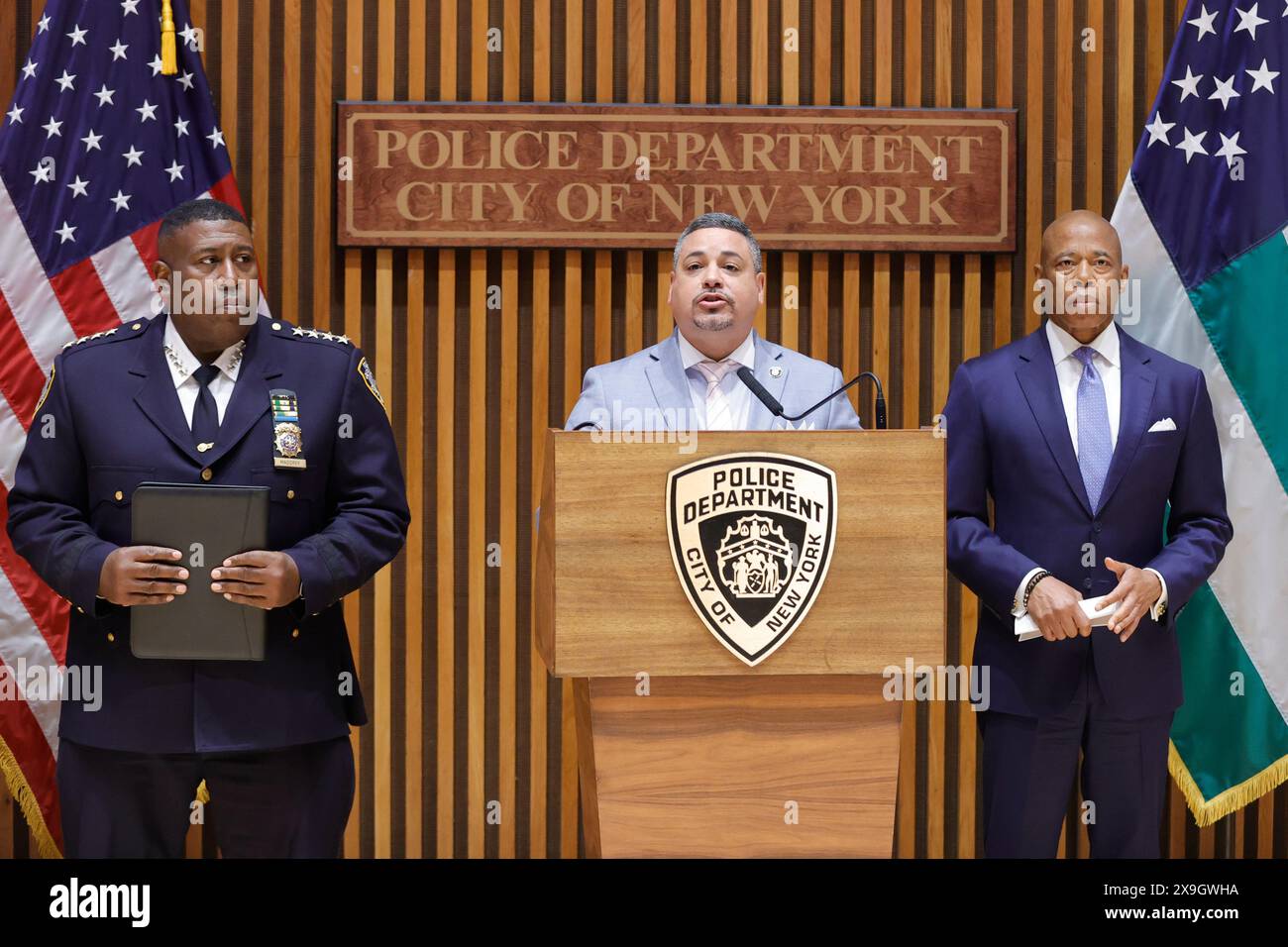 One Police Plaza, New York, USA, May 31, 2024 - Mayor Eric Adams and ...
