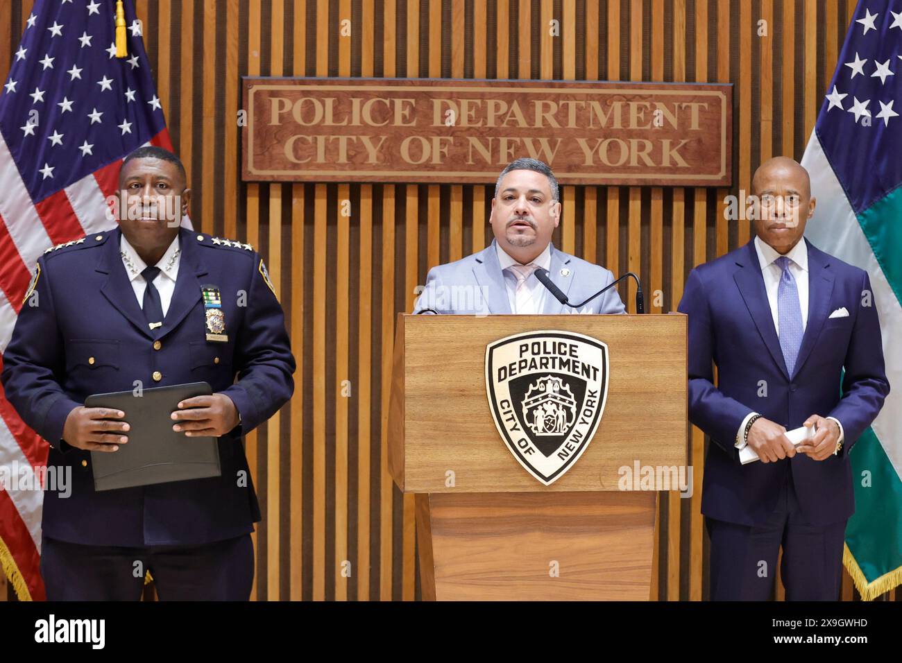 One Police Plaza, New York, USA, May 31, 2024 - Mayor Eric Adams and ...