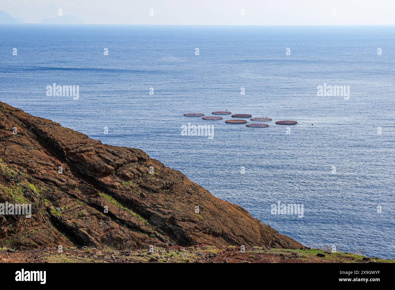 Fish farm in the waters of the Ponta de São Lourenço (tip of St ...