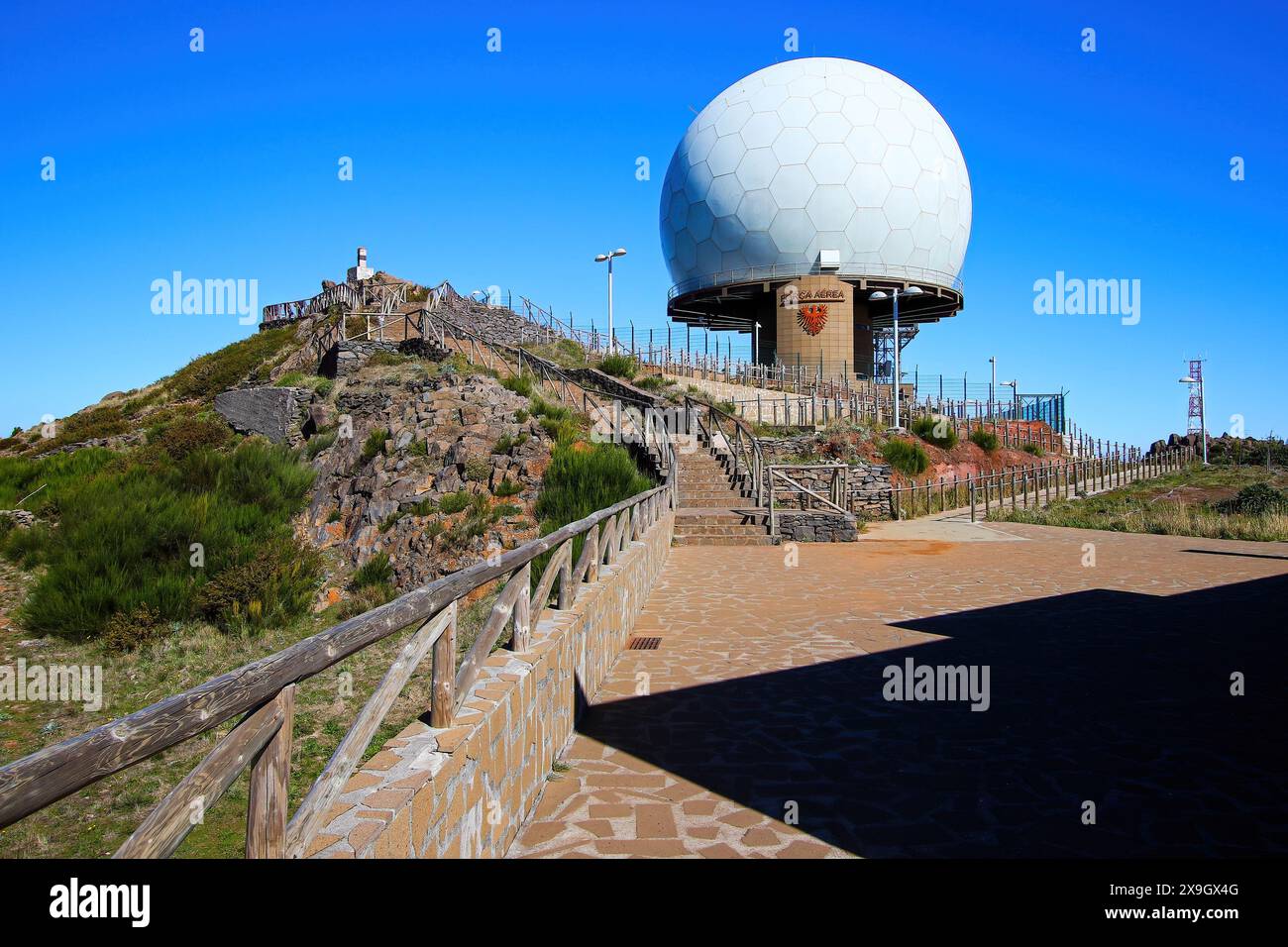 Air Defense Radar Station of the Portuguese Air Force at the summit of ...