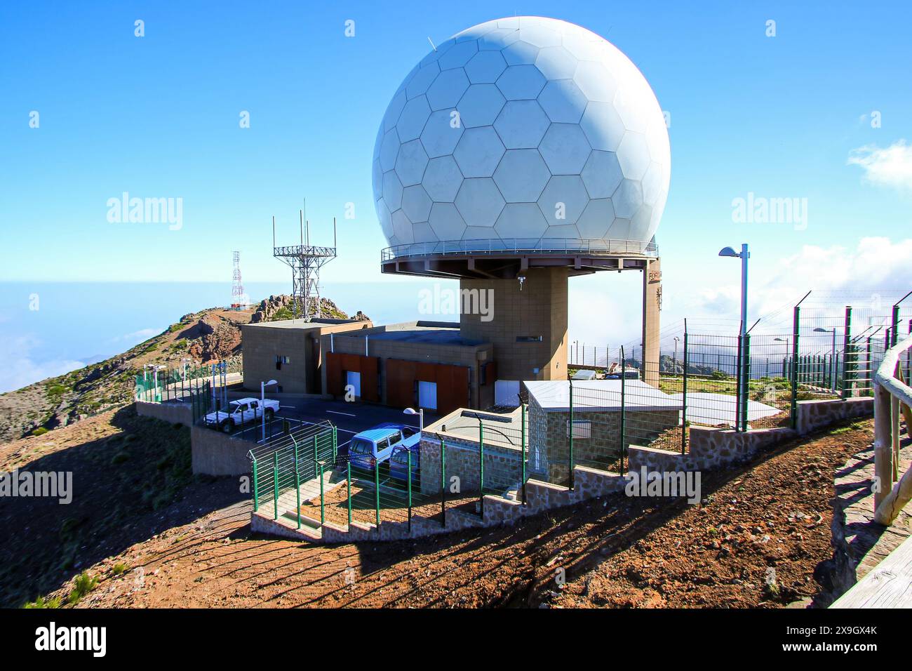 Air Defense Radar Station of the Portuguese Air Force at the summit of ...