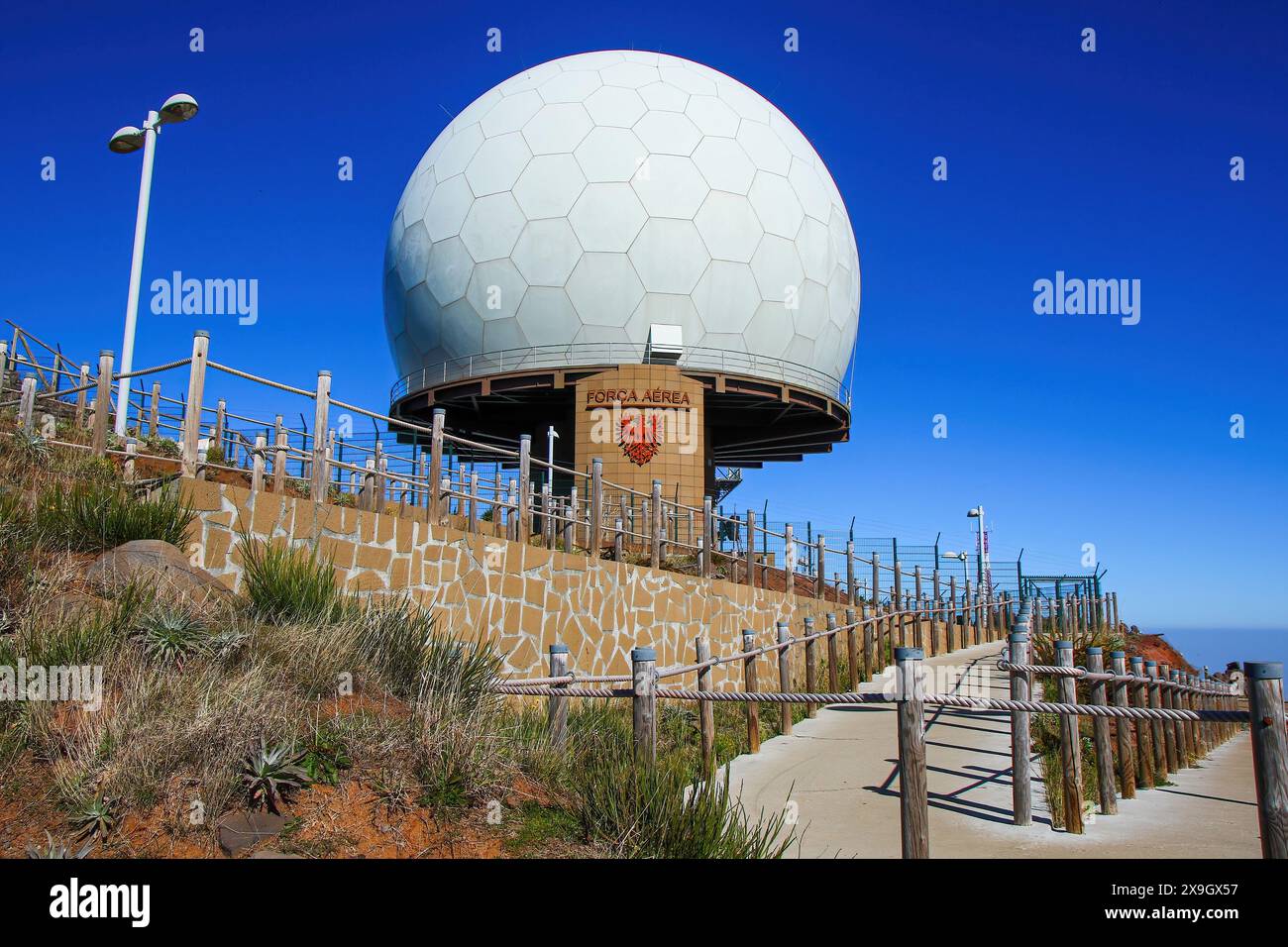 Air Defense Radar Station of the Portuguese Air Force at the summit of ...