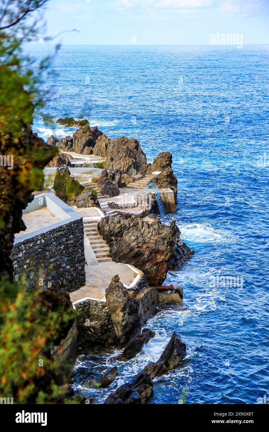 Piscinas Naturais (natural pools) of Porto Moniz among lava rocks on ...