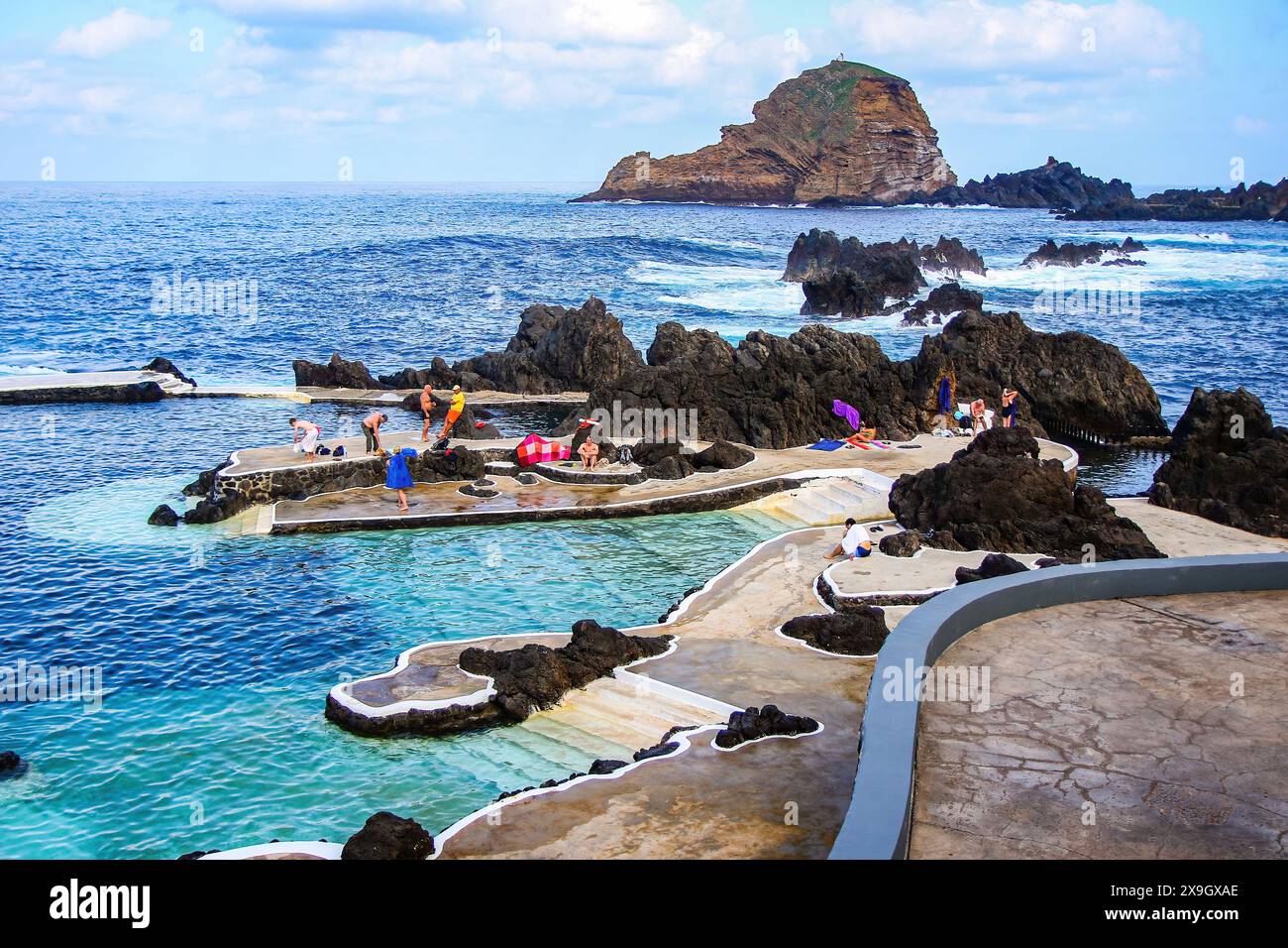 Piscinas Naturais (natural pools) of Porto Moniz among lava rocks on the north coast of Madeira ...