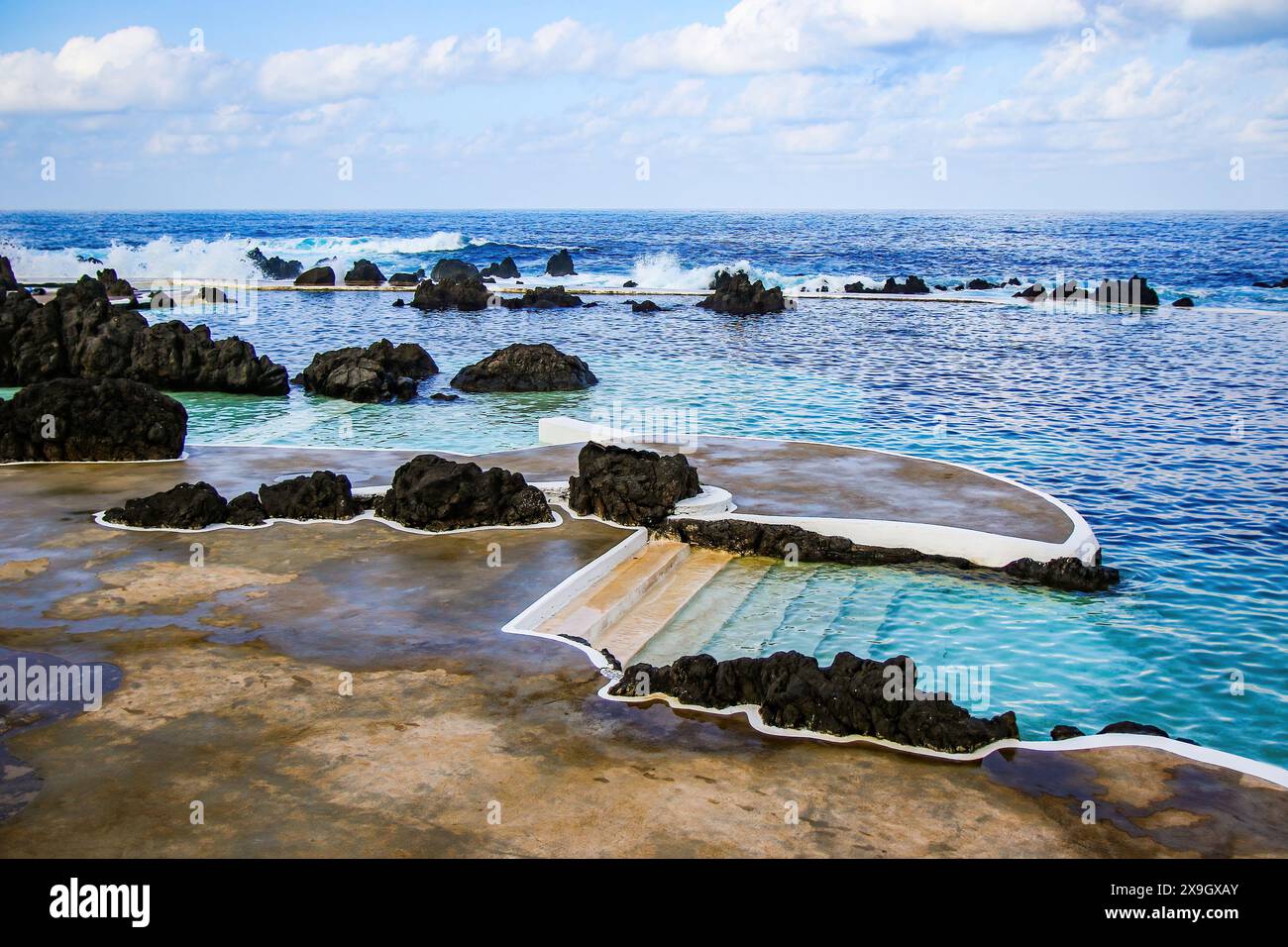 Piscinas Naturais (natural pools) of Porto Moniz among lava rocks on ...