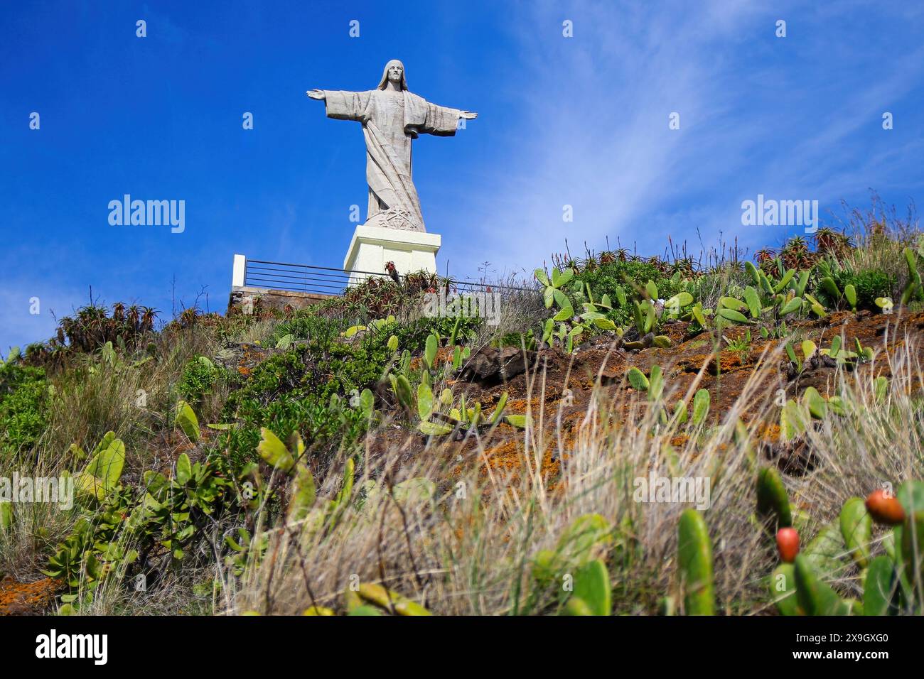 Statue of Jesus Christ on the Cape of Garajau named "Christ the King ...