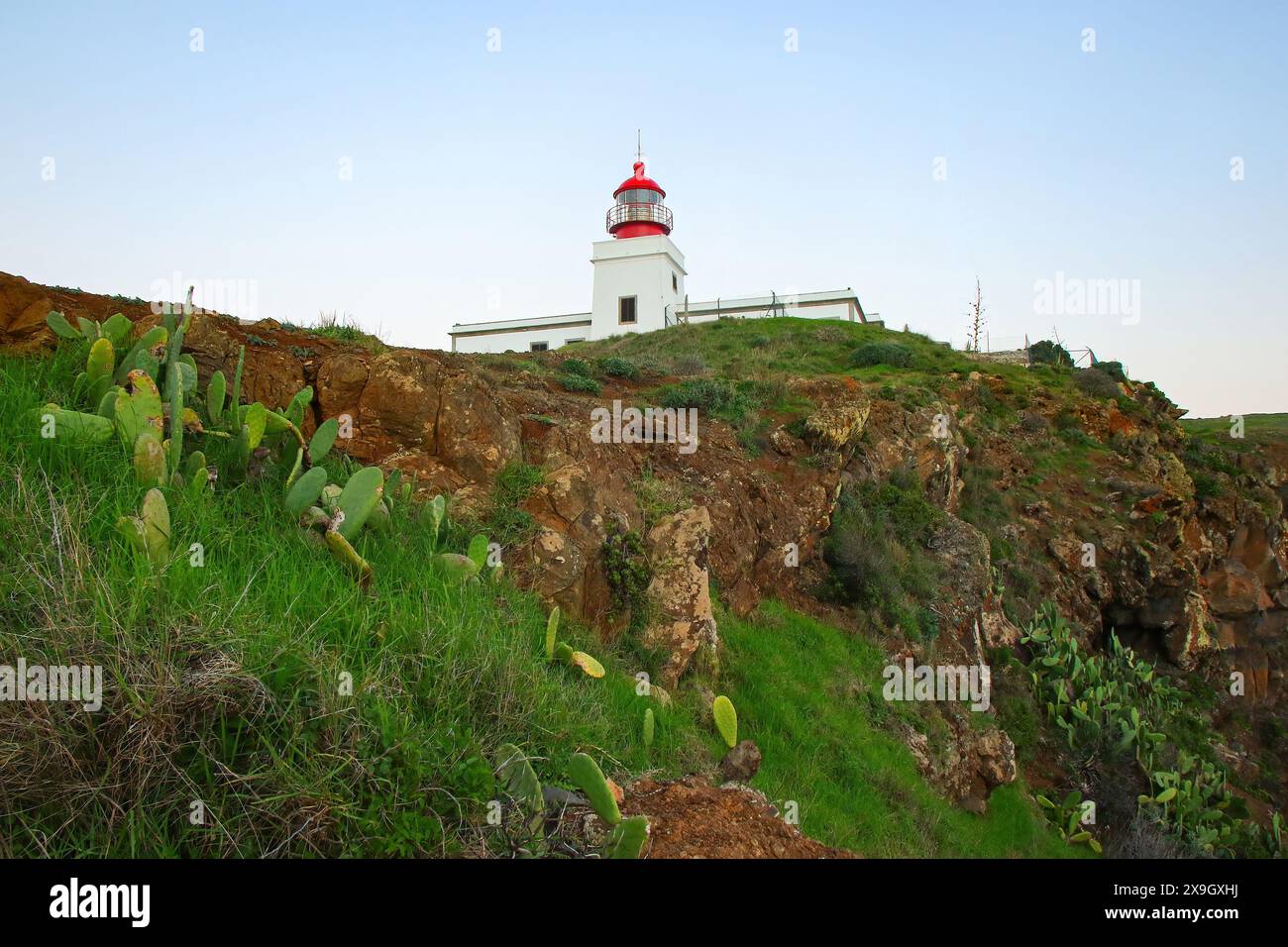 Lighthouse of Ponta do Pargo on the western coast of Madeira island ...