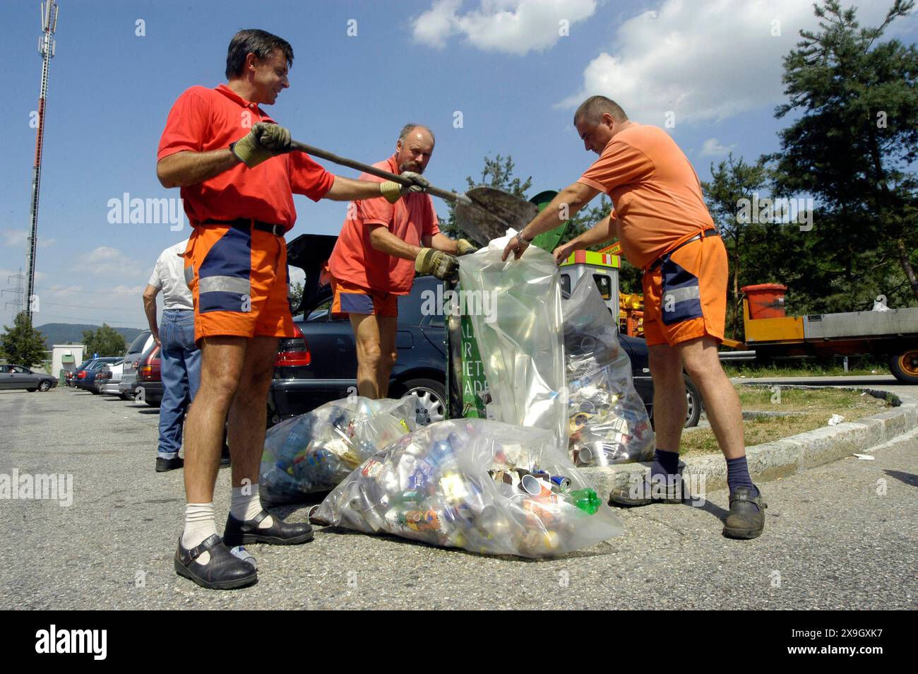 a garbage at the waste collection, waste separation and recycling ...