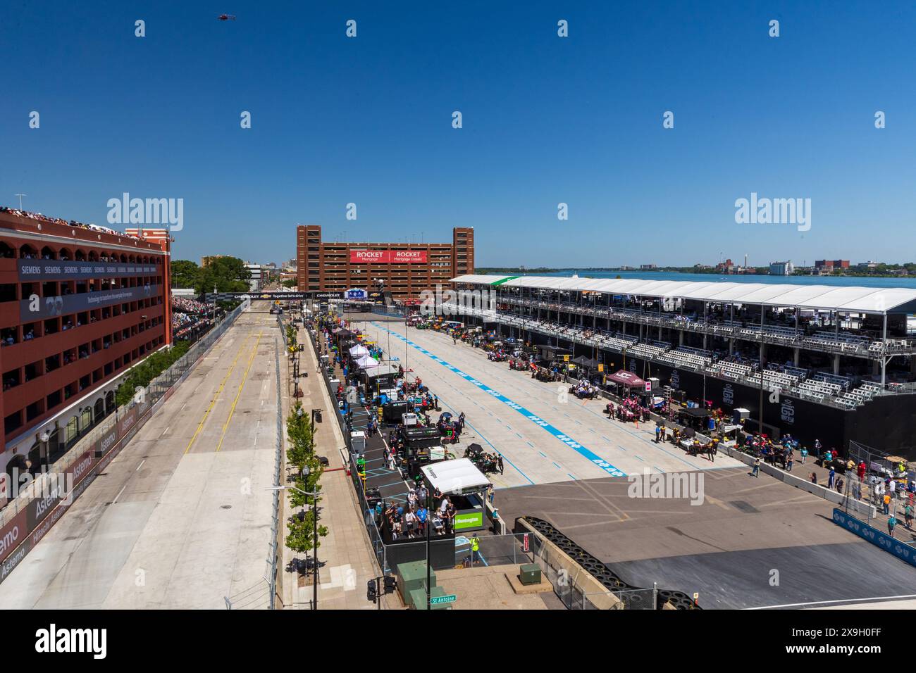 May 31st, 2024: Cars are worked on on pit road during practice session ...