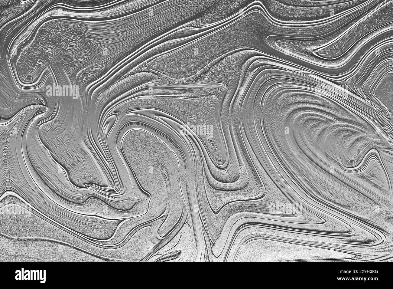 Abstract Black And White Image Featuring Wavy Lines And Flowing Patterns Creating A Textured