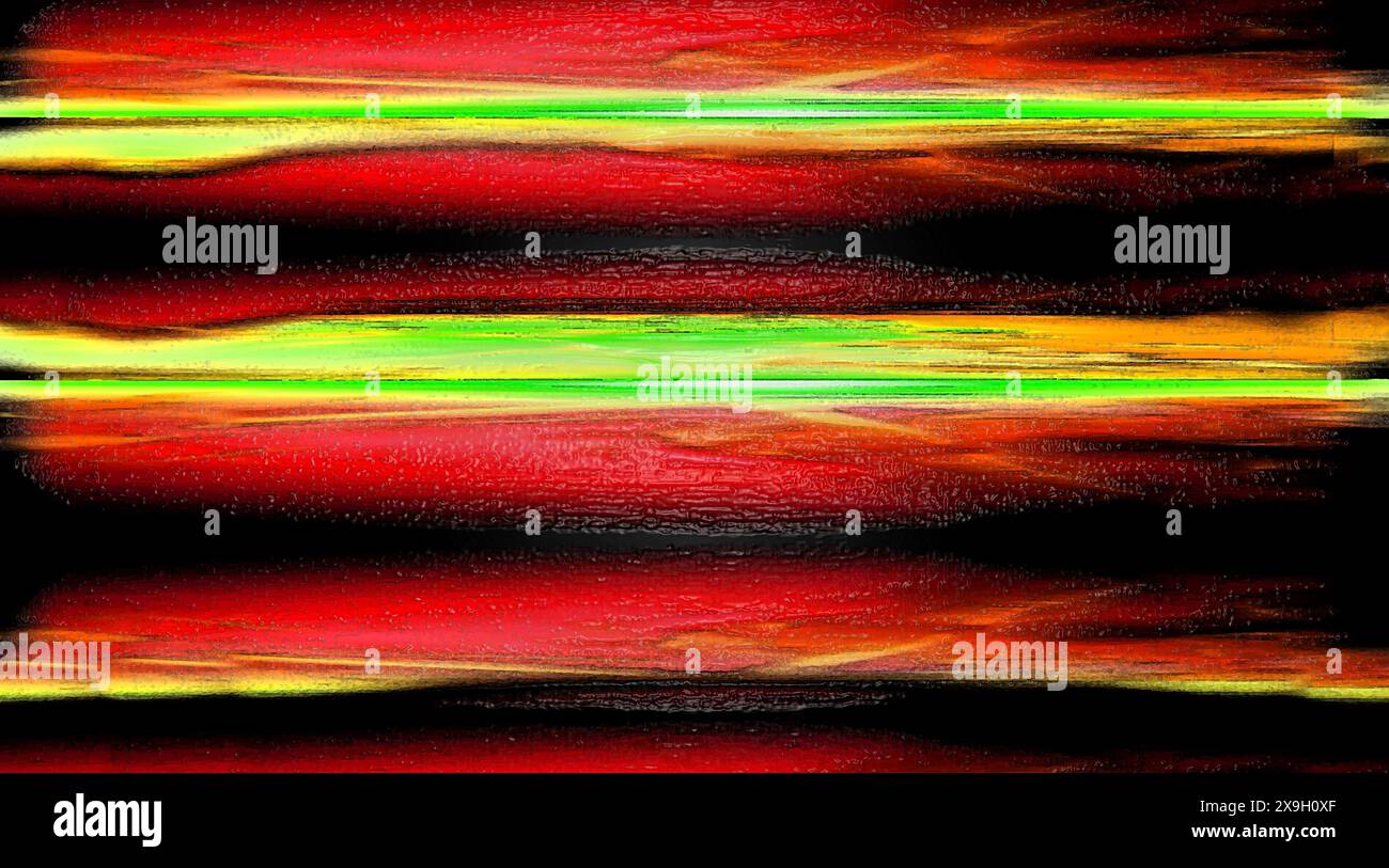 Abstract artwork featuring vibrant horizontal lines of red, black ...