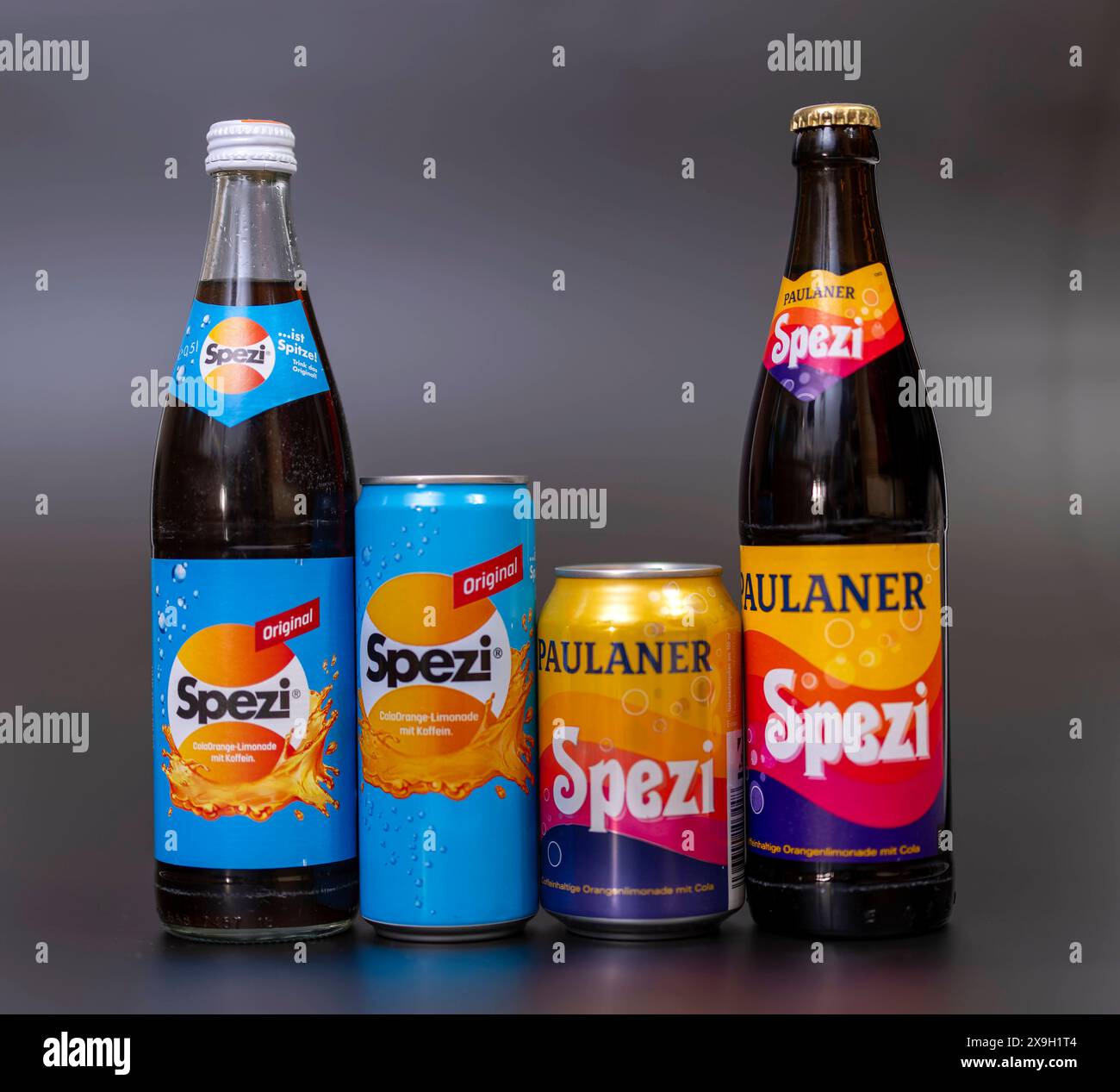 01.06.2024, Cola-Mischgetränk SPEZI , links das Original der Brauerei ...