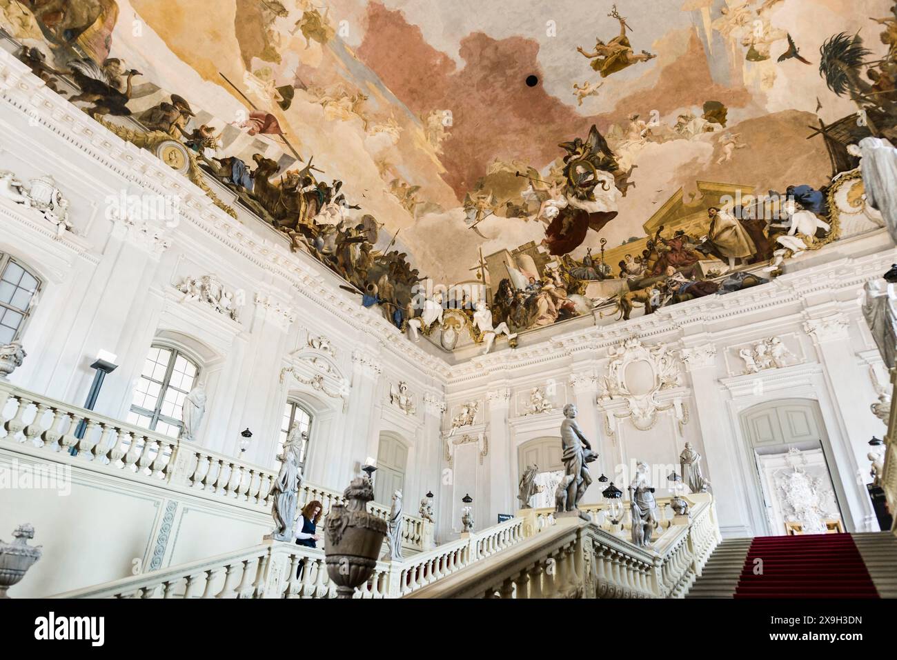 Staircase, fresco, ceiling painting by Tiepolo, Wuerzburg Residence ...