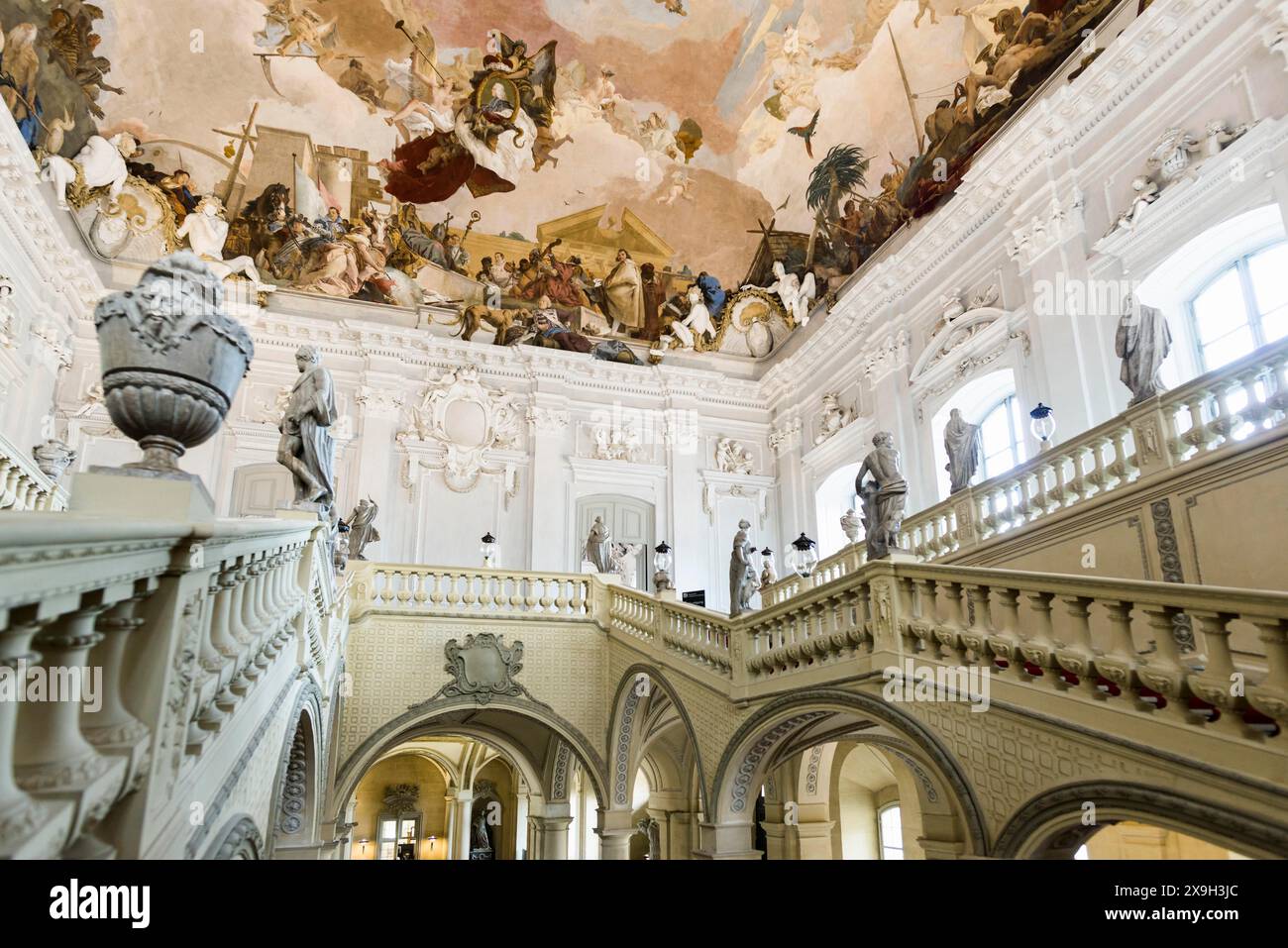Staircase, fresco, ceiling painting by Tiepolo, Wuerzburg Residence ...
