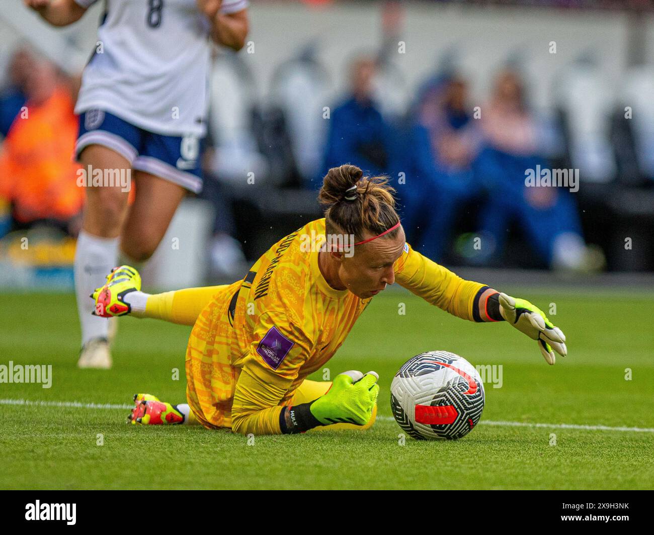 St James Park Stadium, UK. 31st May, 2024. Goalkeeper Pauline Peyraud ...