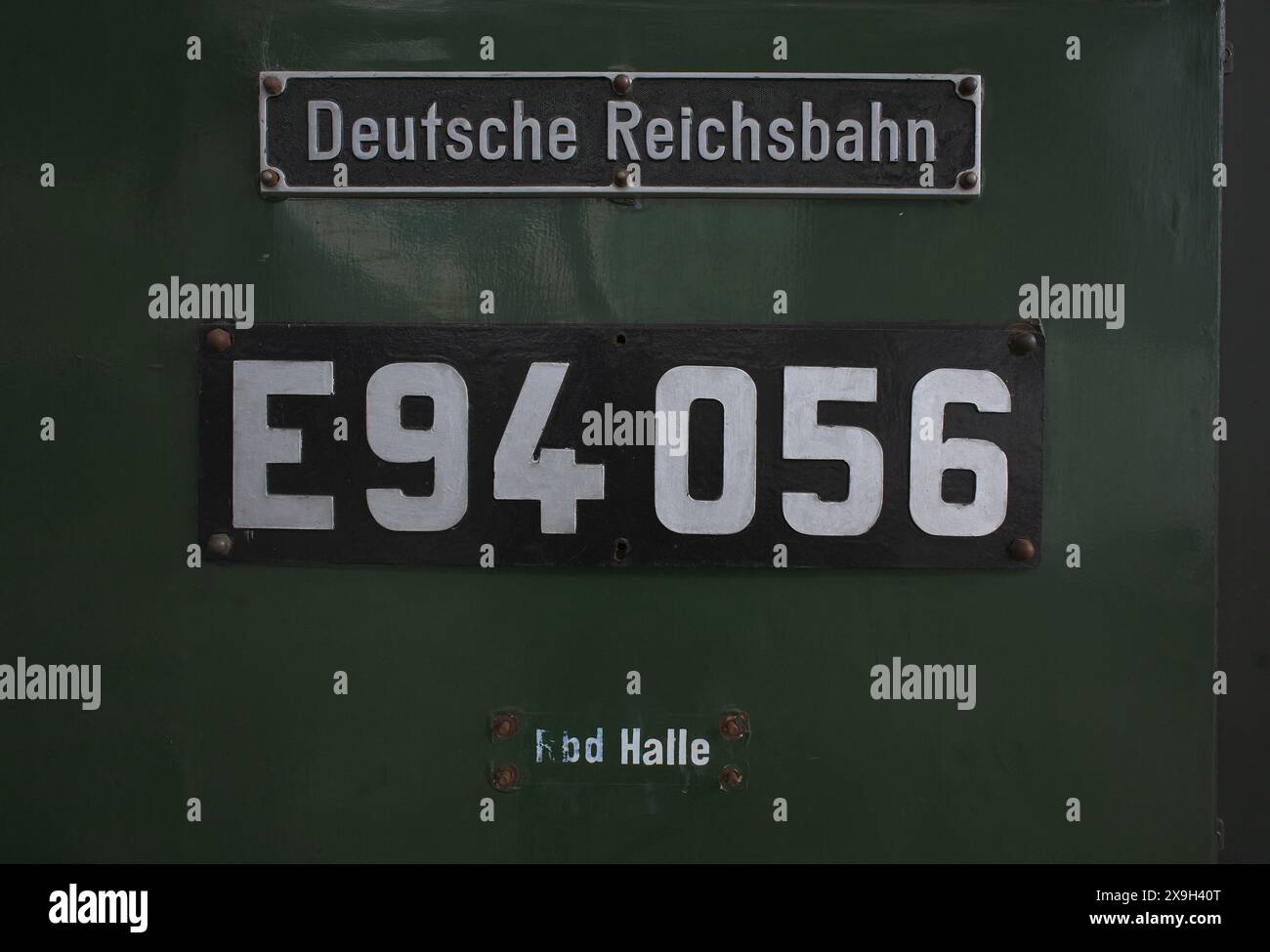 Type plate of the class E94 electric locomotive, Deutsche Reichsbahn DR ...