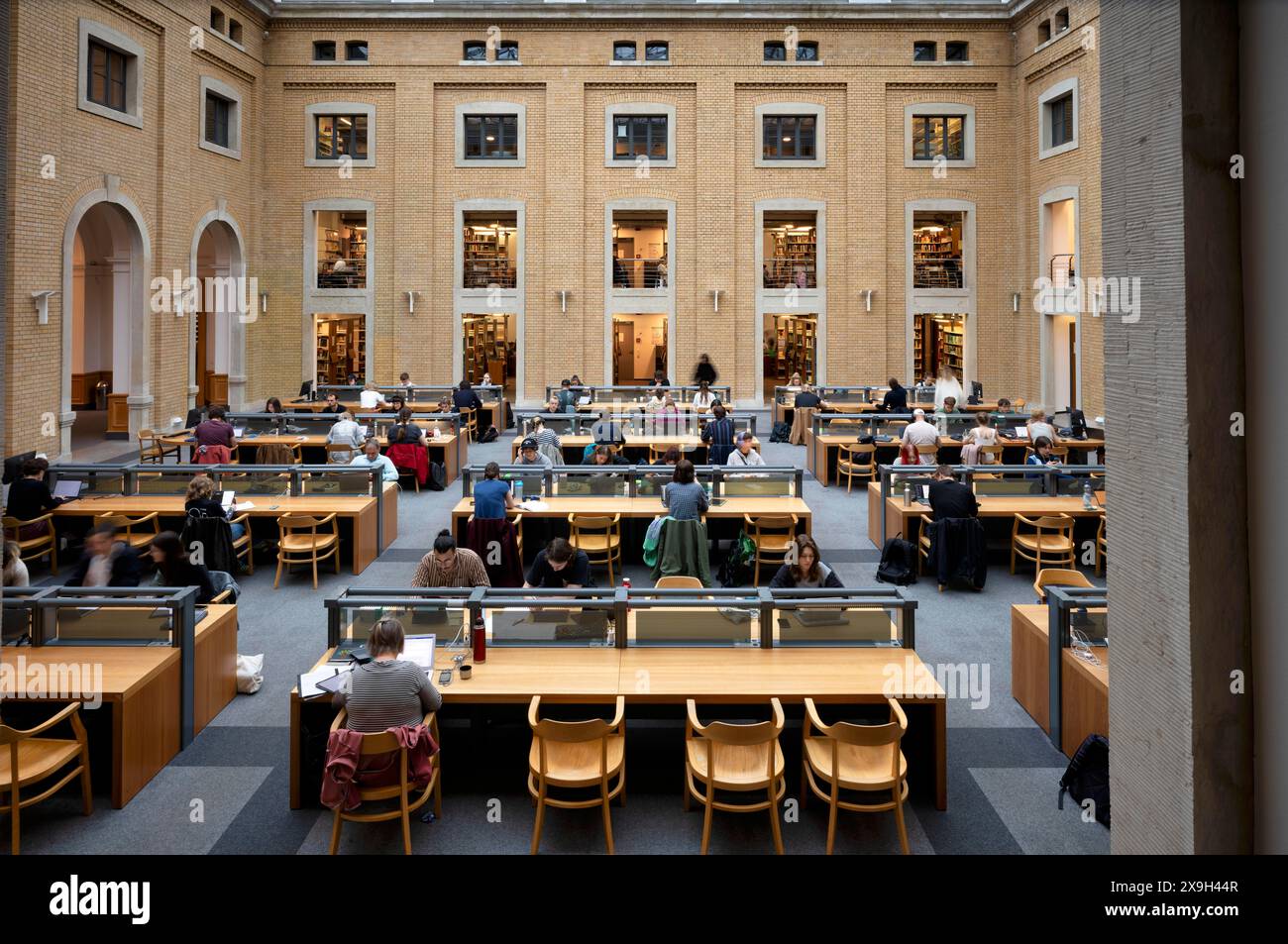 Interior view of reading room, students, students, Bibliotheca ...