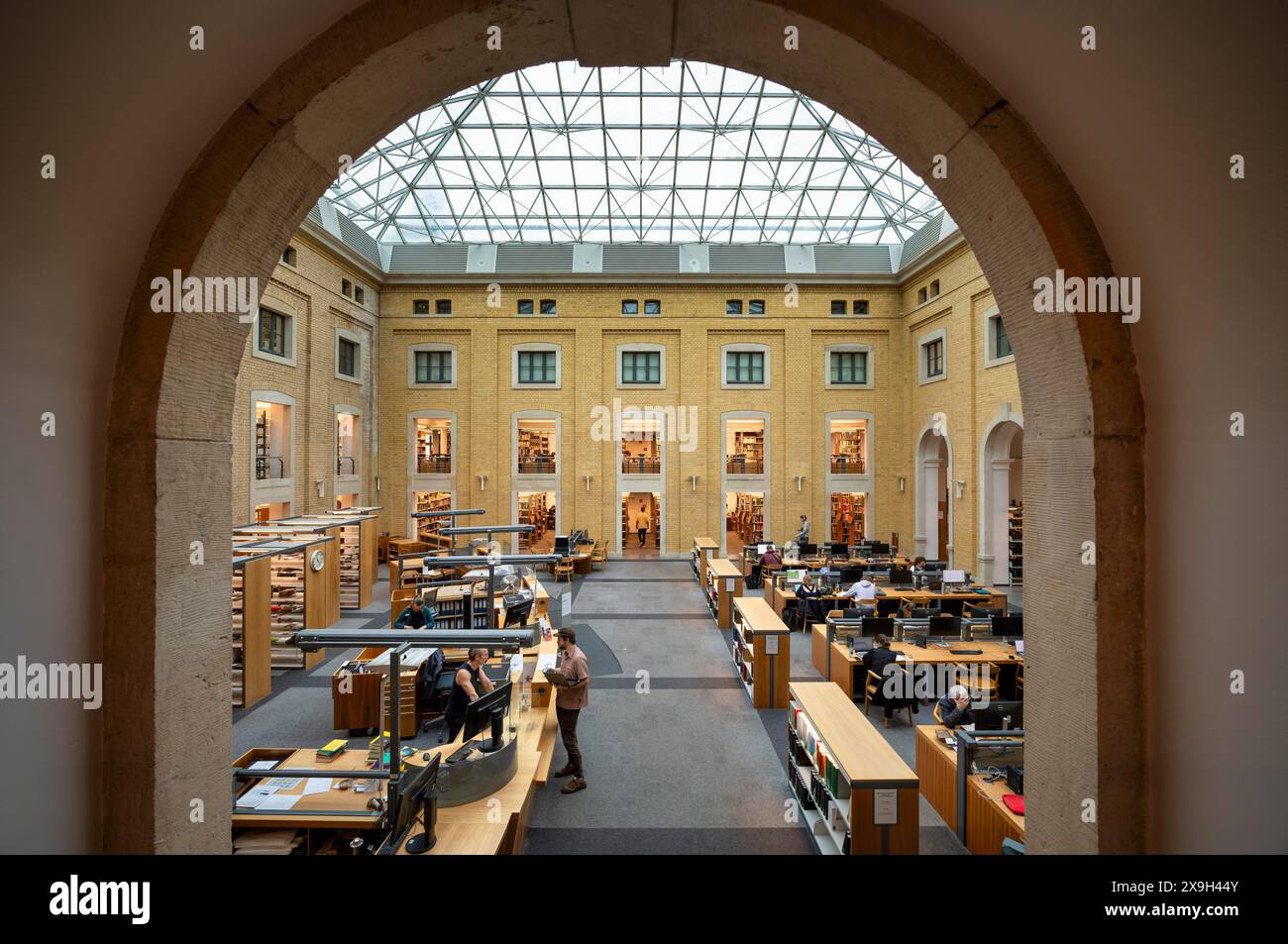 Interior view of reading room, students, students, Bibliotheca ...