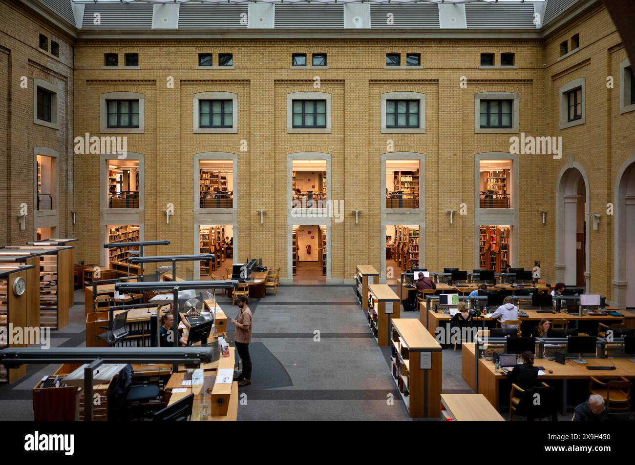 Interior view of reading room, students, students, Bibliotheca ...