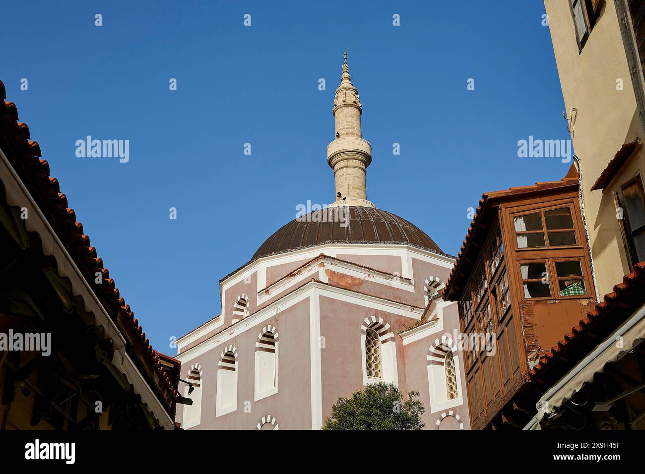 Suleiman Mosque, minaret and dome of a mosque, surrounded by historic ...