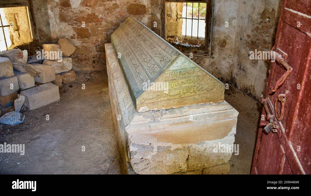 Stone sarcophagus, Admiral Murat Reis, Historic tombstone with ...