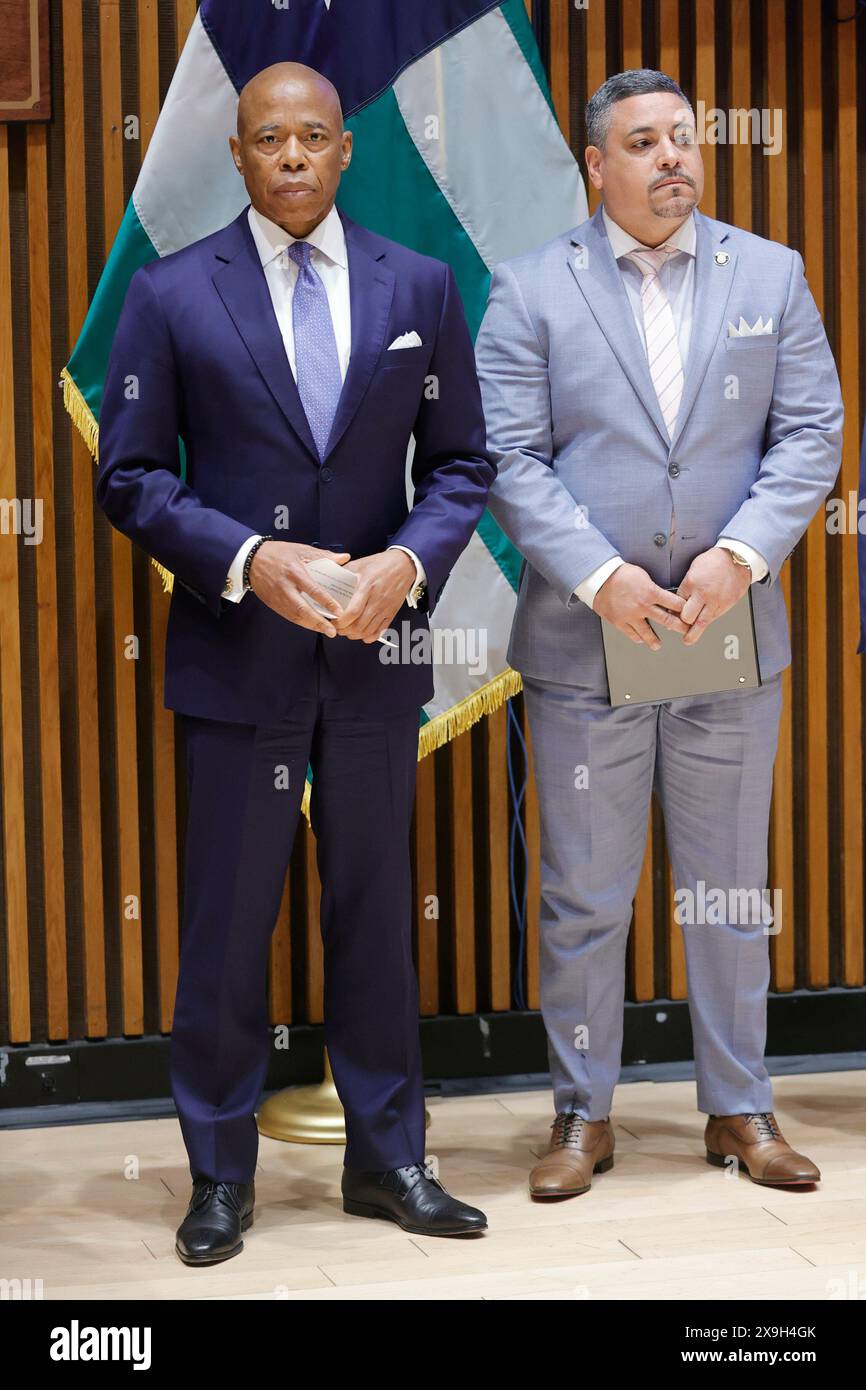 One Police Plaza, New York, USA, May 31, 2024 - Mayor Eric Adams and ...